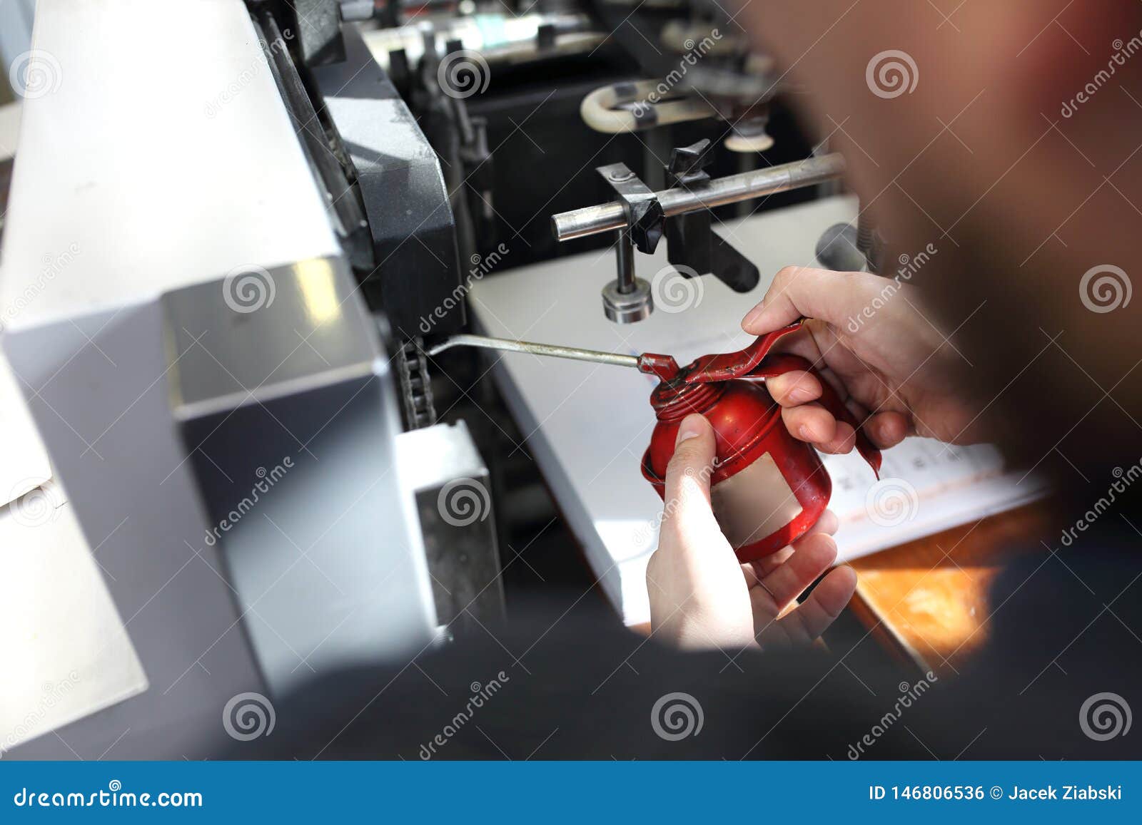 Repair and Maintenance of the Printing Machine Stock Photo - Image of ...