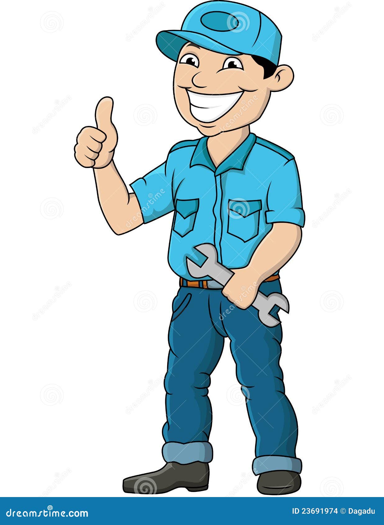 Mechanic man stock vector. Illustration of brochure, design - 23691974