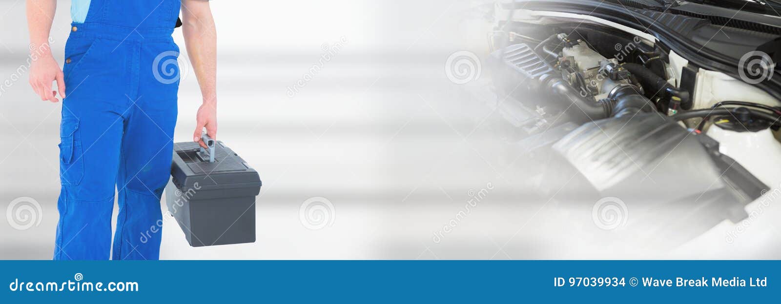 Mechanic Man Holding a Tools Box Stock Photo - Image of holding ...
