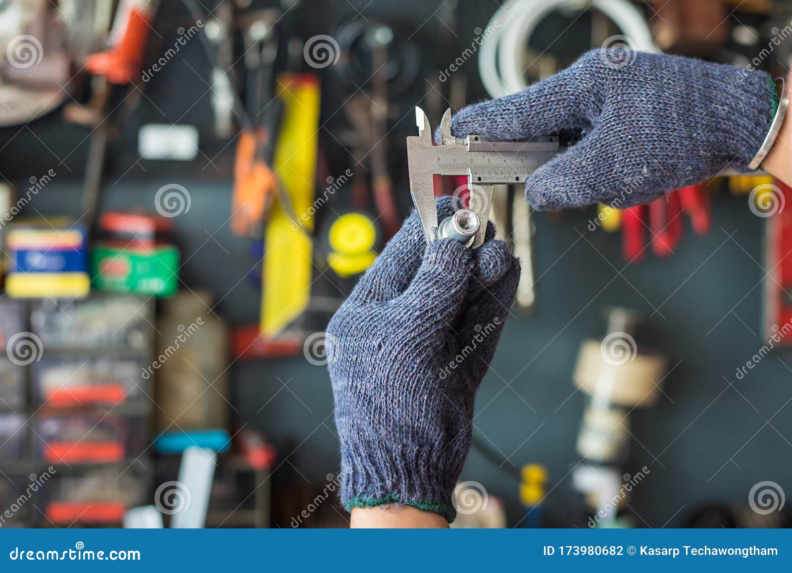 A Mechanic With A Vernier Caliper Royalty-Free Stock Photography ...