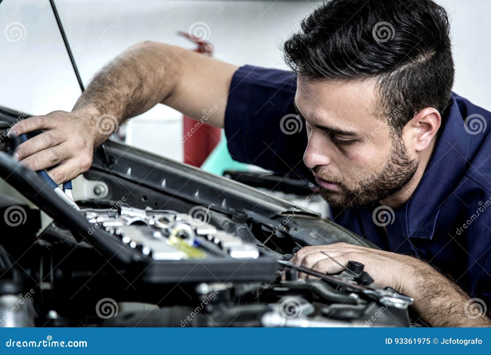Mechanic man working stock image. Image of repairing - 93361975