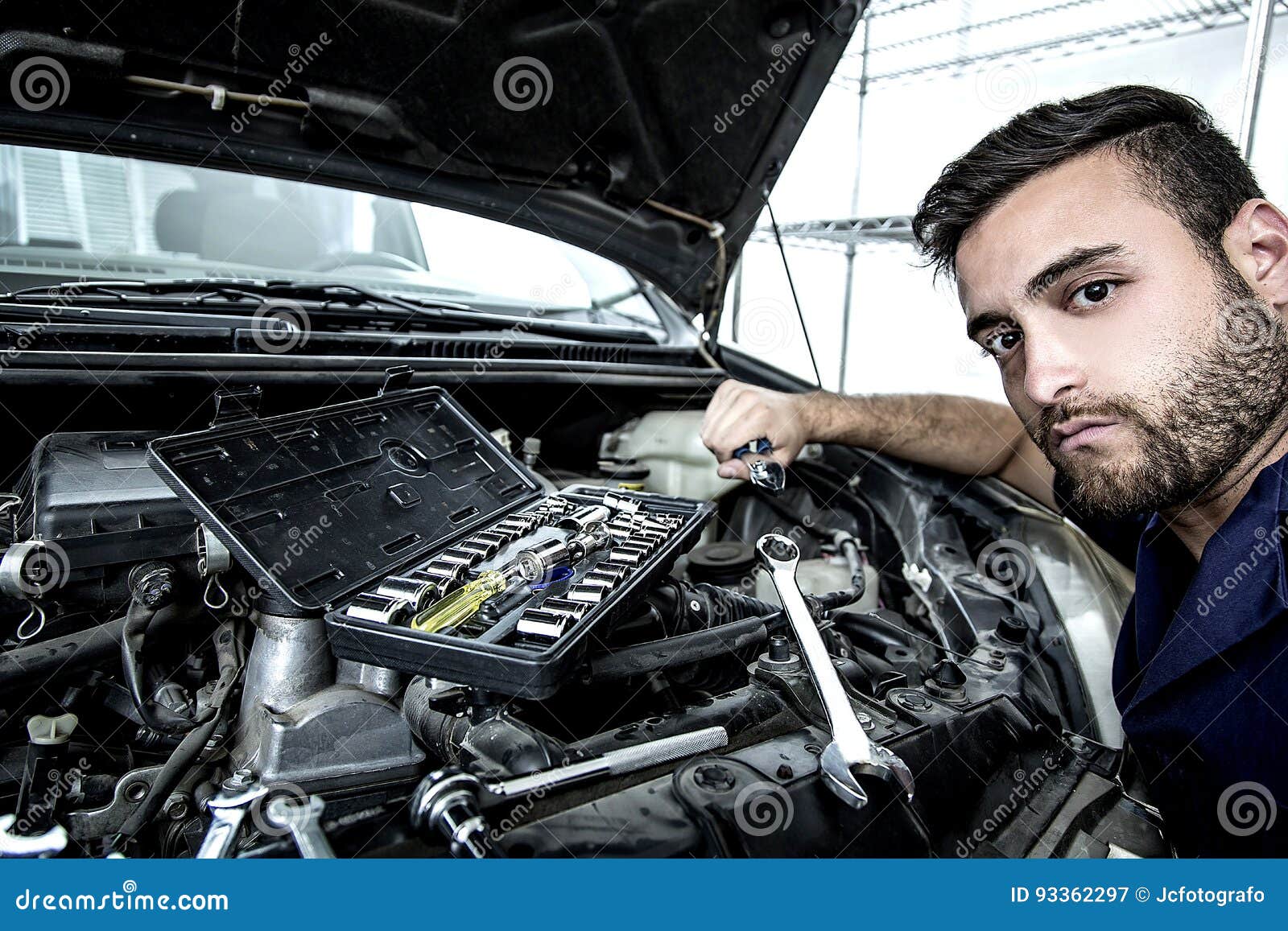 Mechanic man working stock image. Image of inspection - 93362297