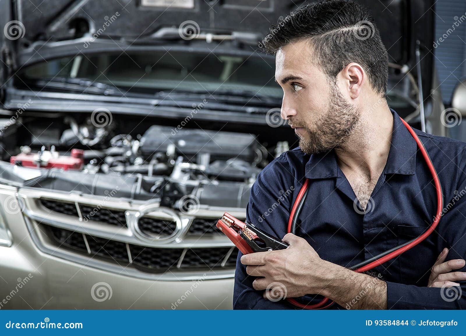 Mechanic man working stock photo. Image of inspection - 93584844