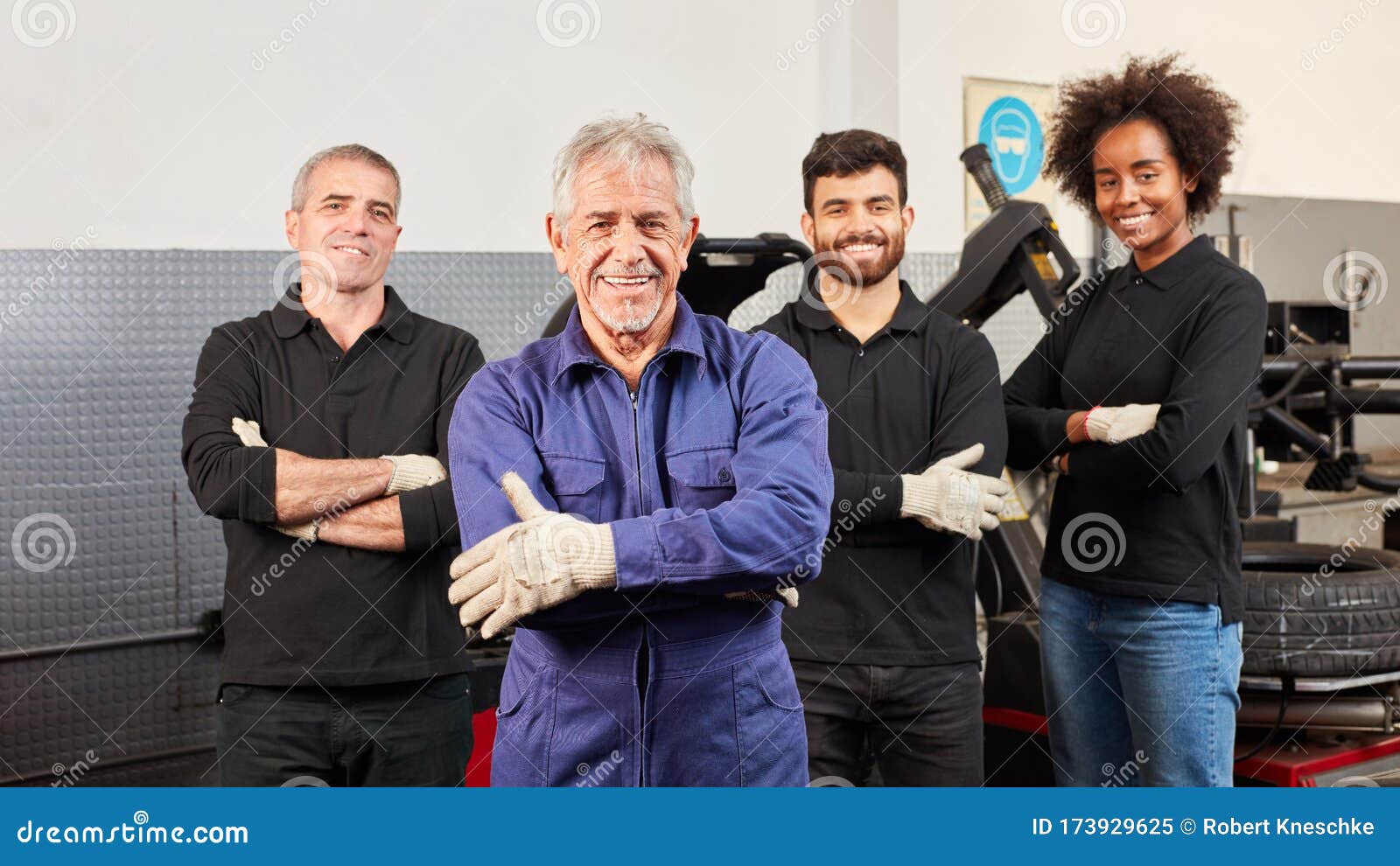 Mechanic and Mechatronics Team in Workshop Stock Image - Image of smile ...