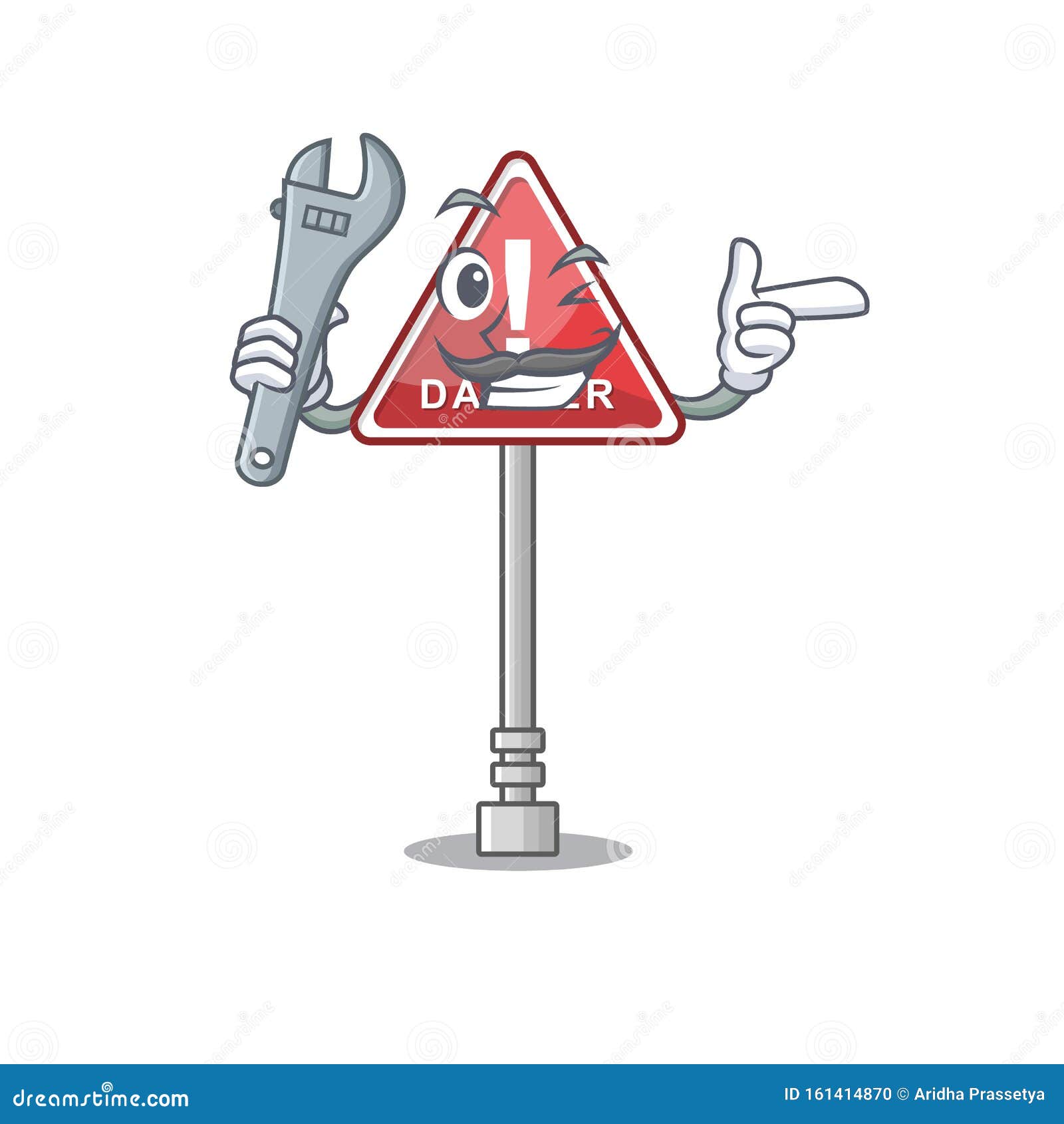 Mechanic Miniature Danger in Shape of Mascot Stock Vector ...