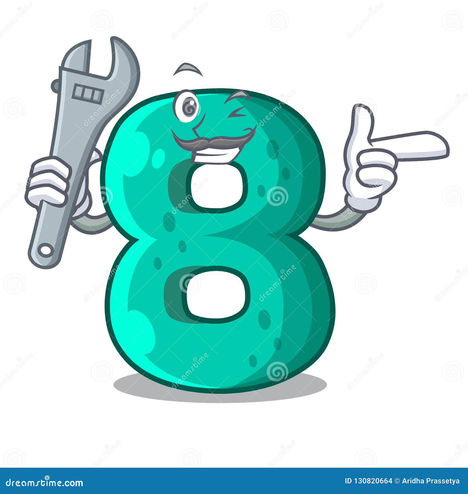 Mechanic Number Eight Volume Logo The Mascot Vector Illustration ...