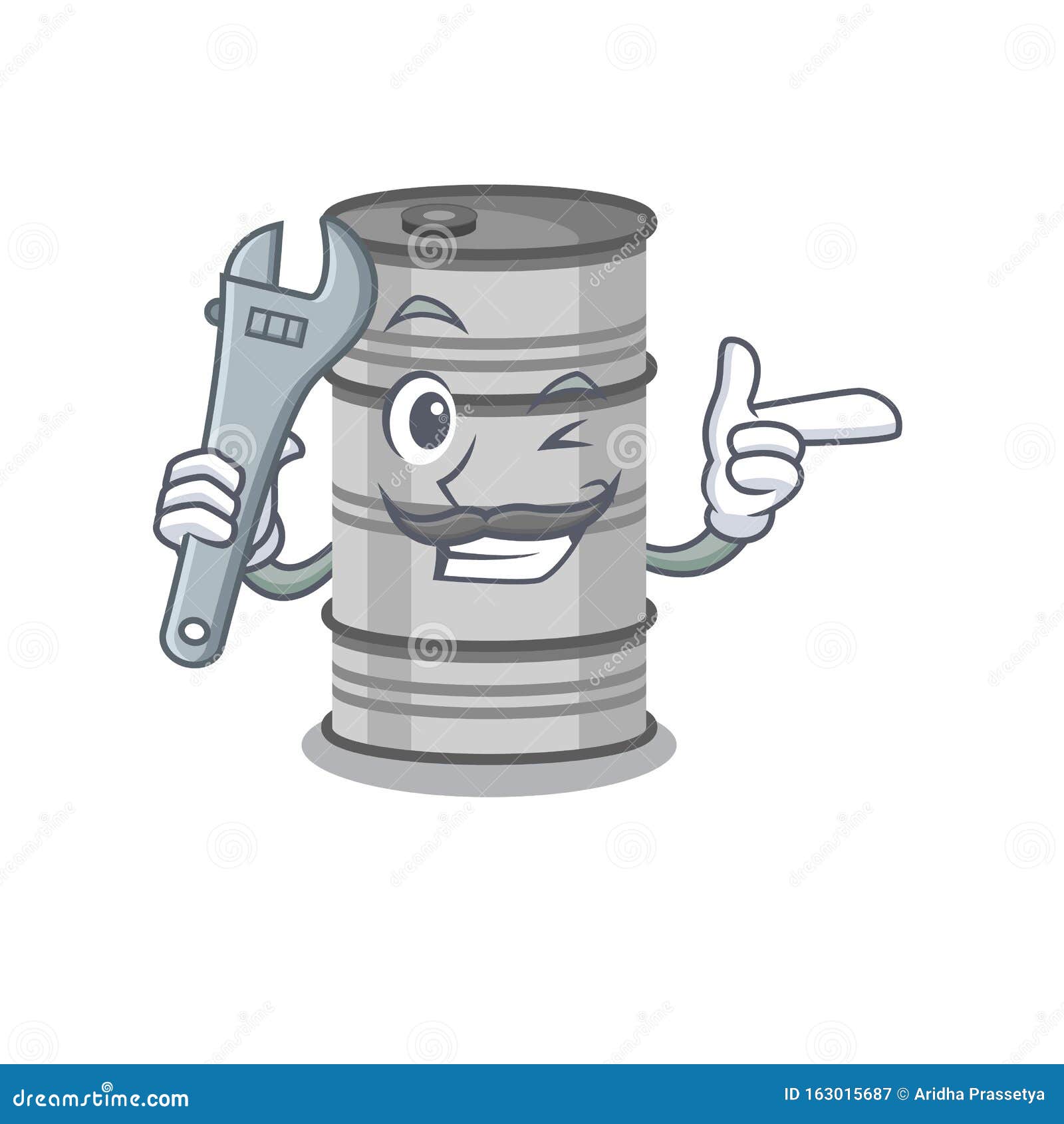Mechanic Oil Drum in the Cartoon Shape Stock Vector - Illustration of ...