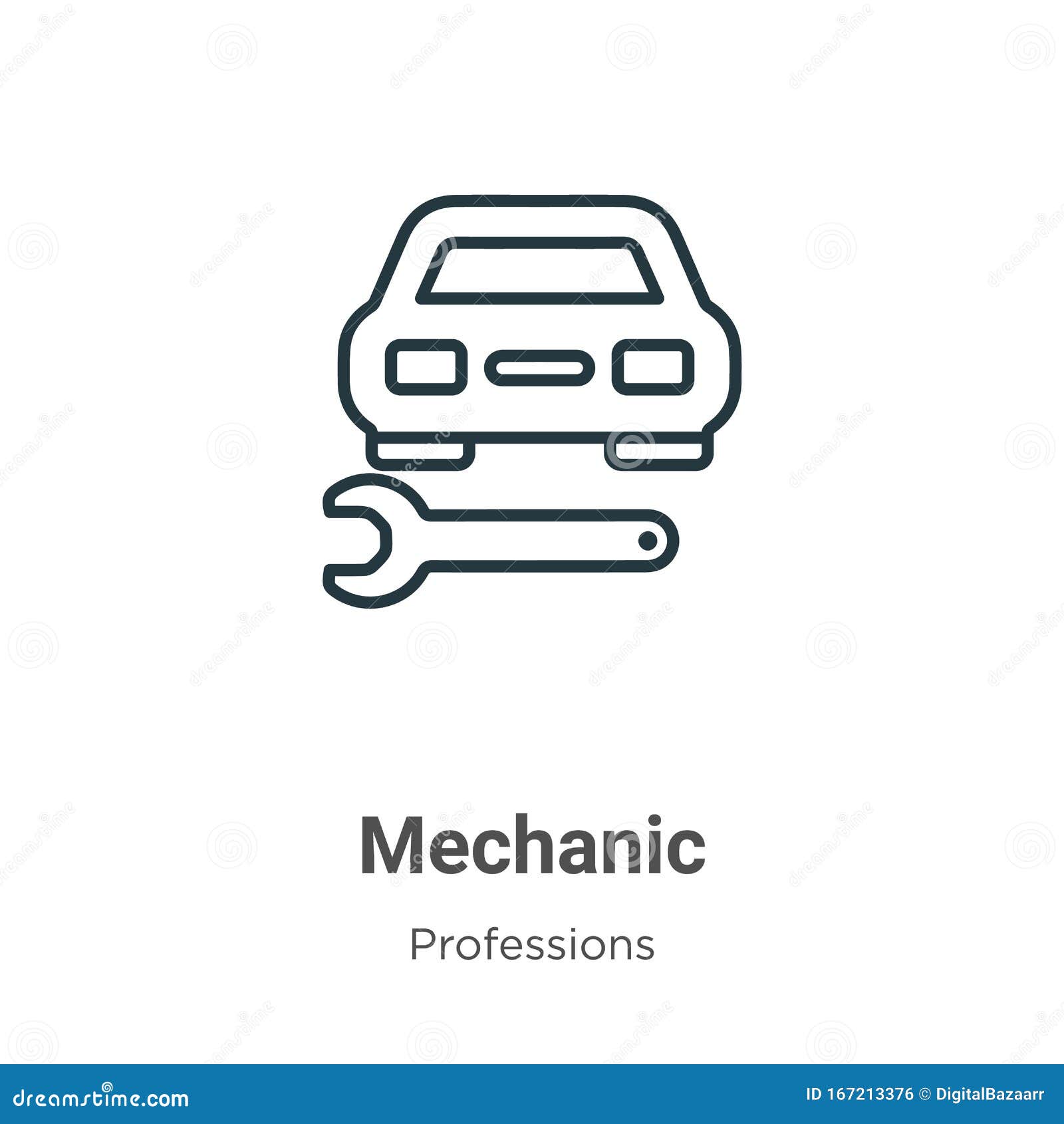 Mechanic Outline Vector Icon. Thin Line Black Mechanic Icon, Flat ...