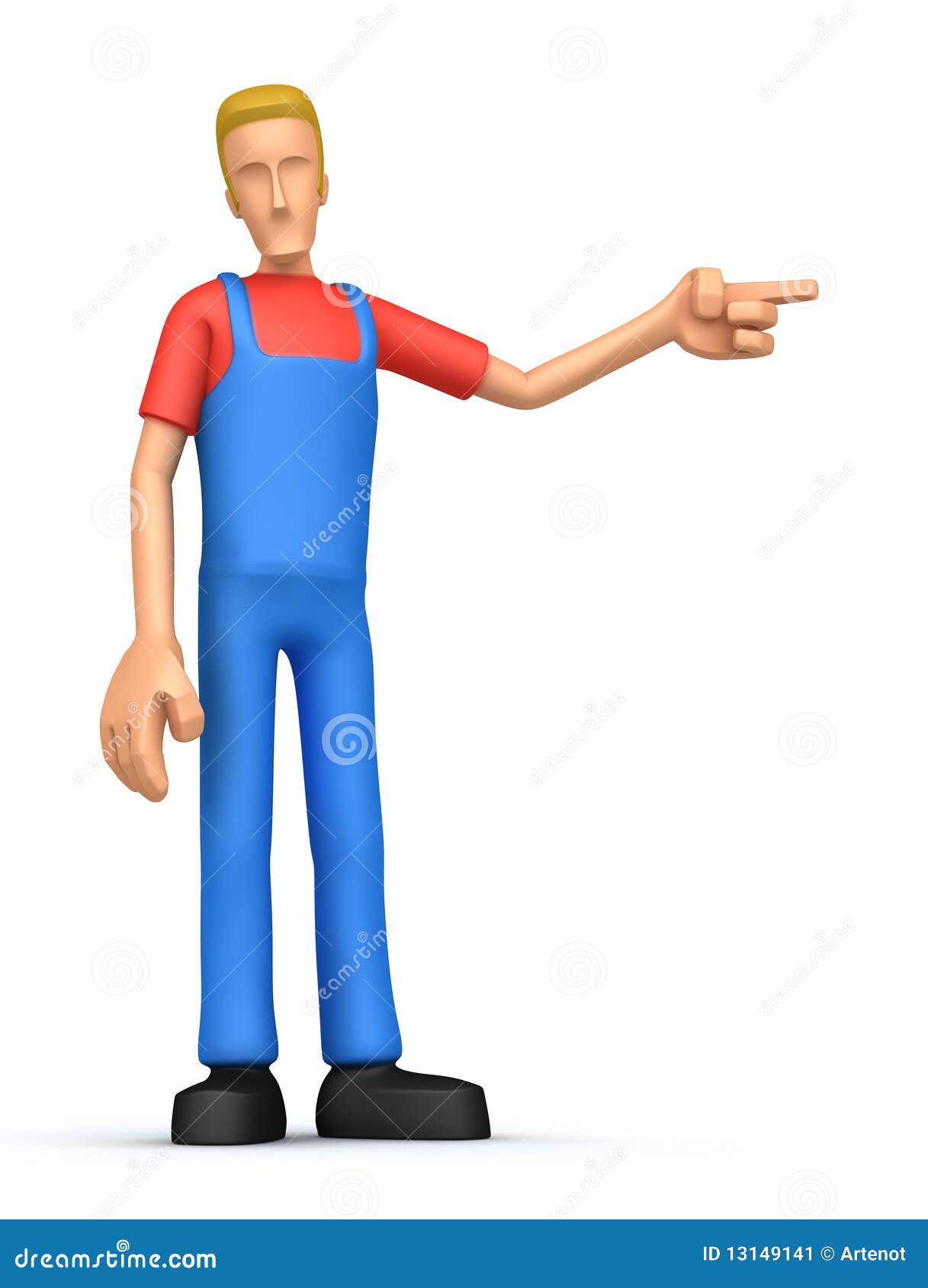 Mechanic Points His Finger in the Side Stock Illustration ...