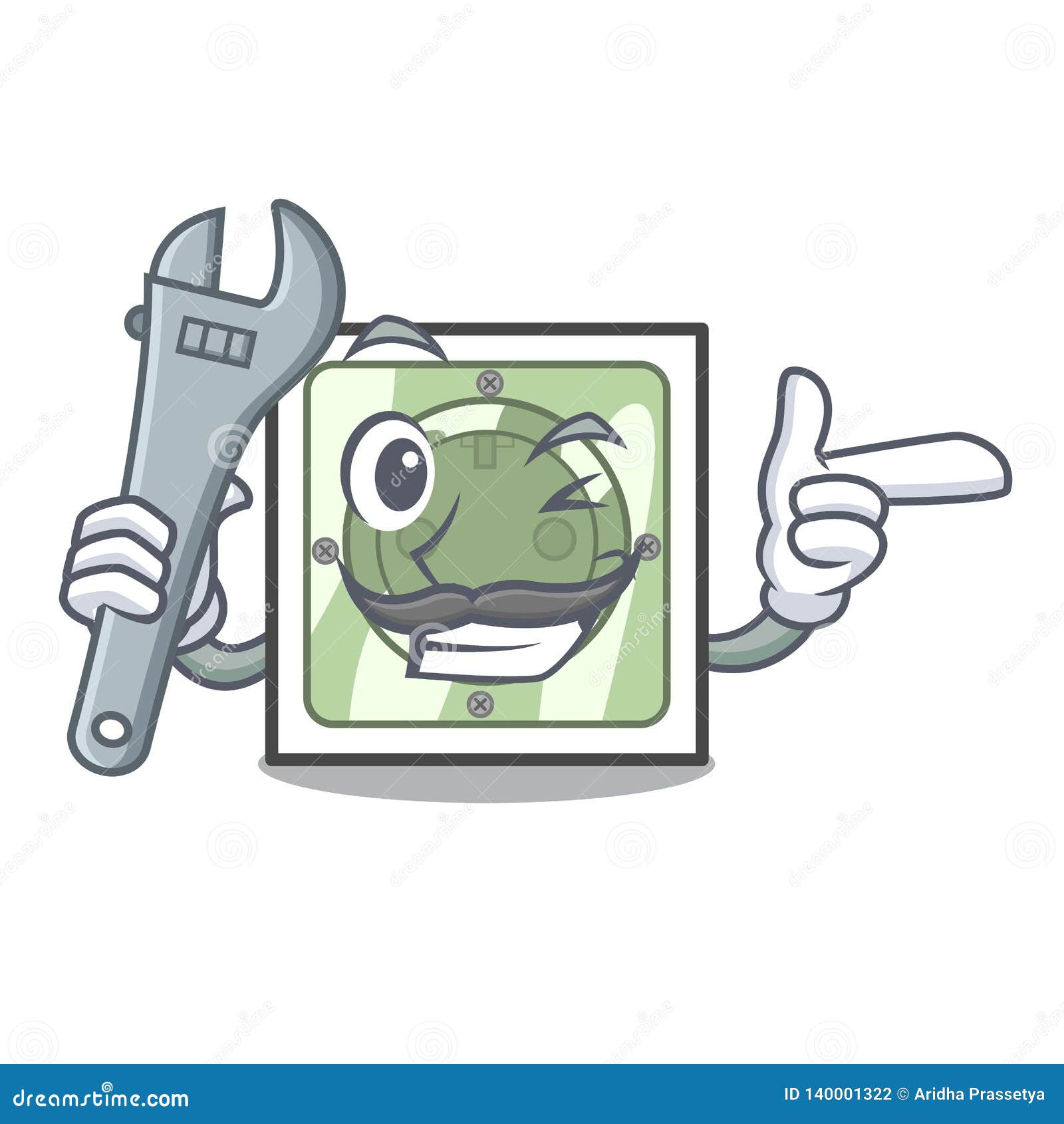 Mechanic Power Socket Isolated with in Mascot Stock Vector ...