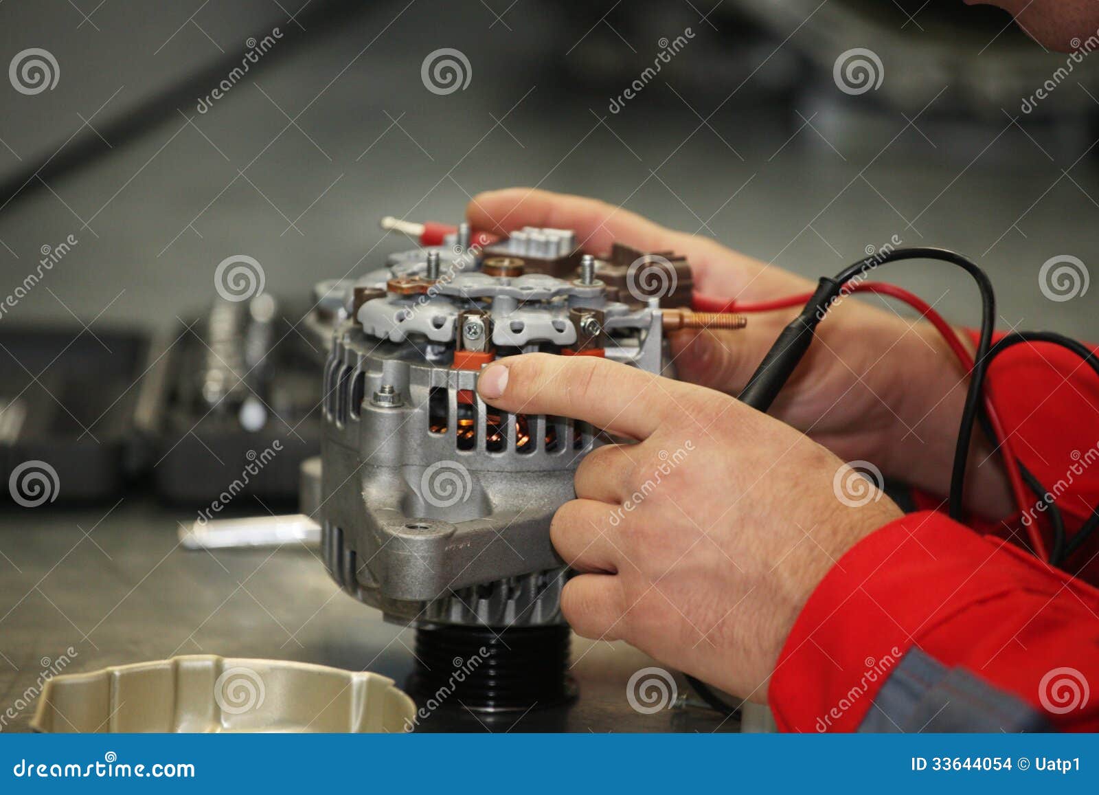Mechanic Restores a Generator Stock Photo - Image of wire, white: 33644054