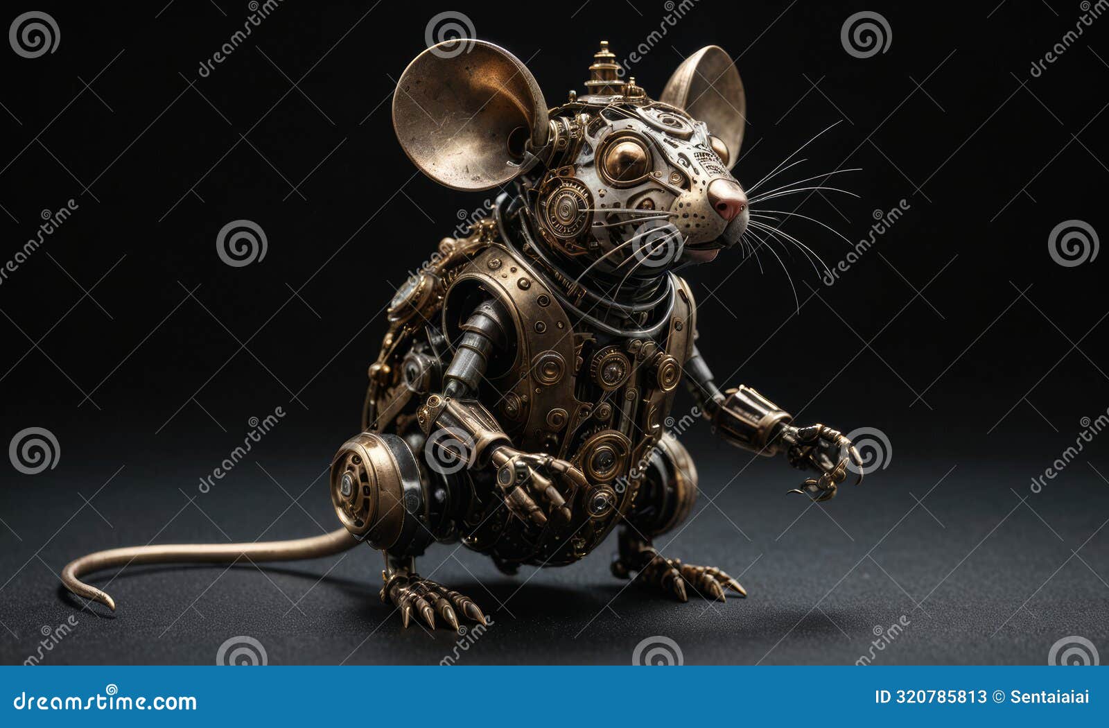 Mechanic Robot Mouse Steampunk Style Stock Illustration - Illustration ...