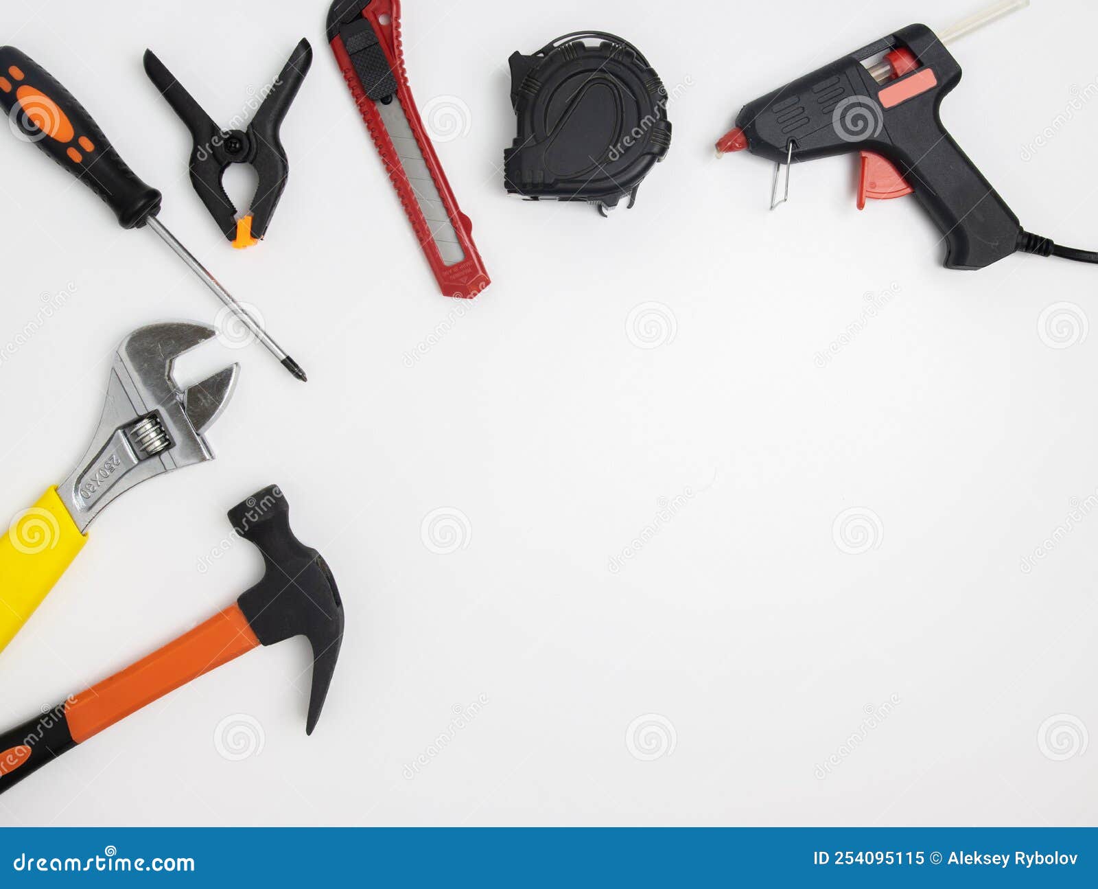 Mechanic S Tools on a White Background Top View of the Table, for Work ...