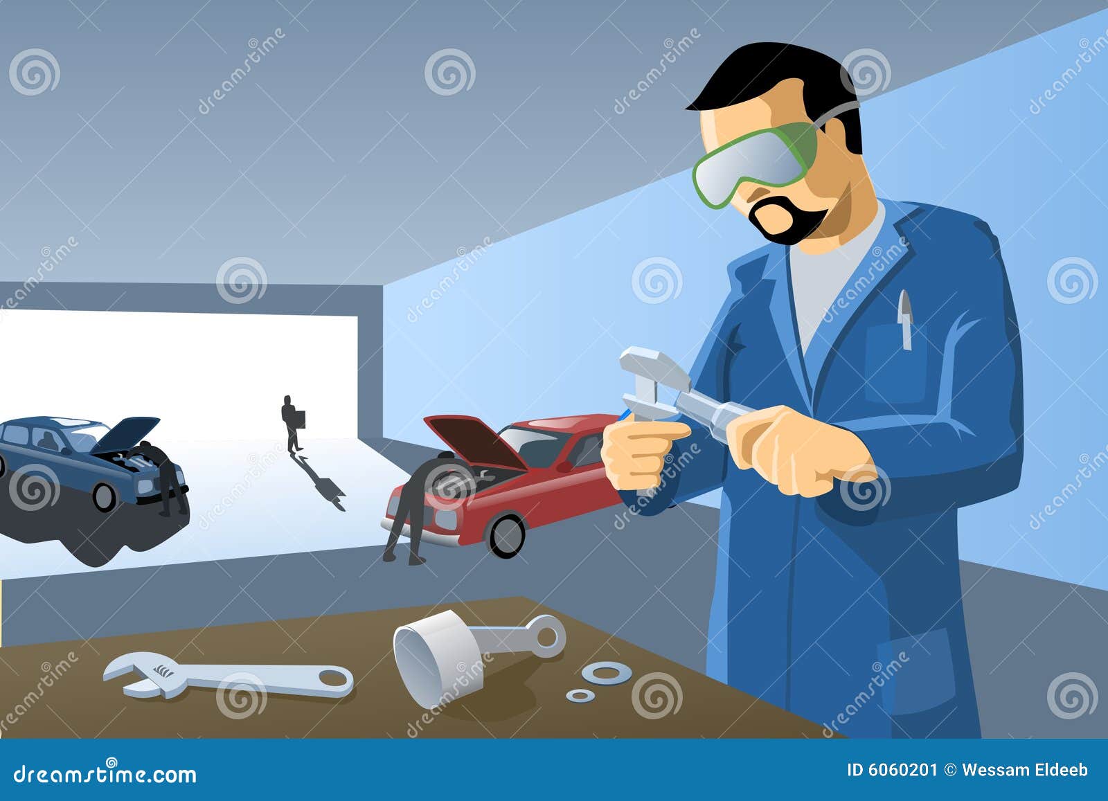 Mechanic s Workshop stock vector. Illustration of clip - 6060201