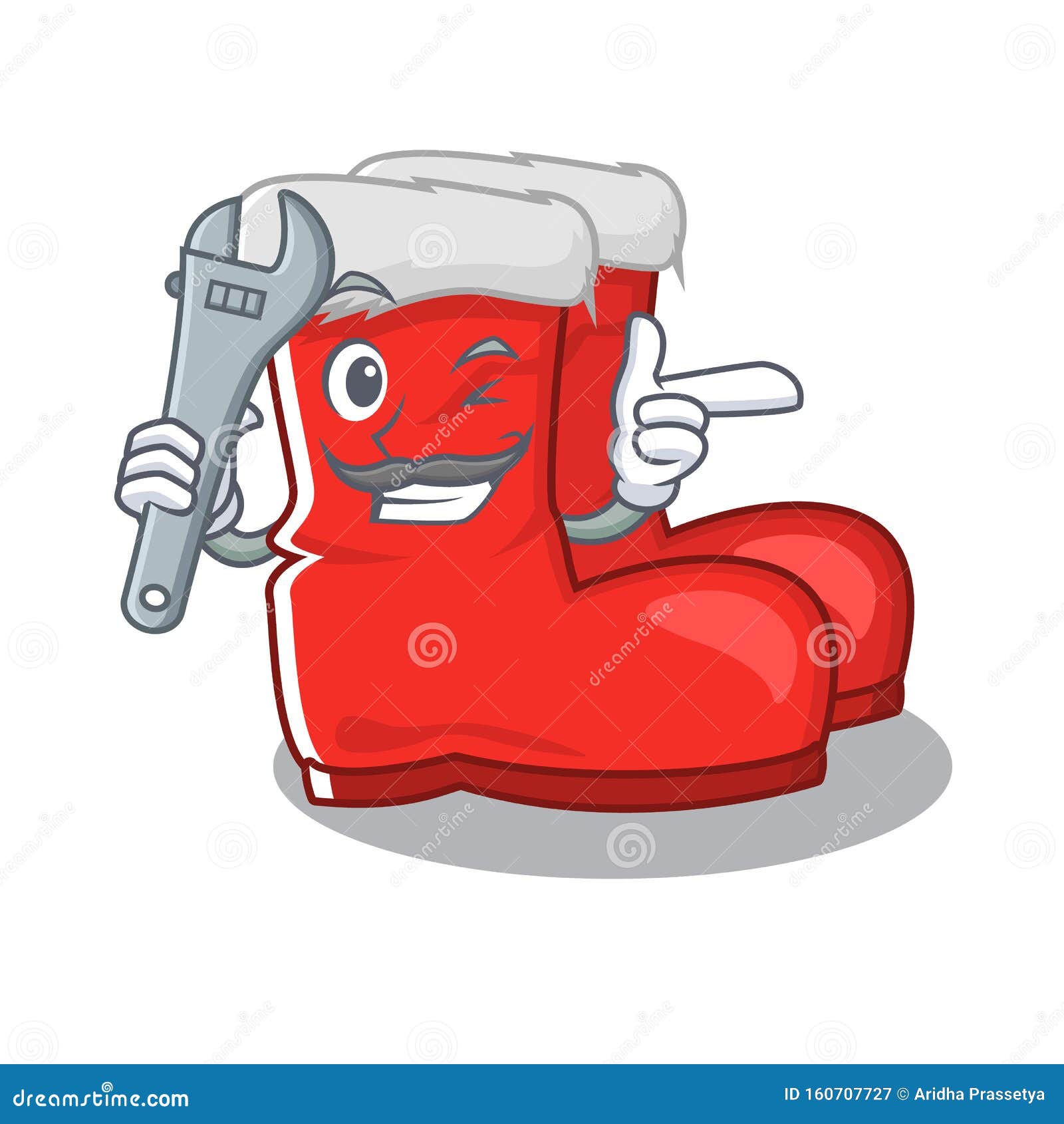 Mechanic Santa Boots with the Cartoon Shape Stock Vector - Illustration ...