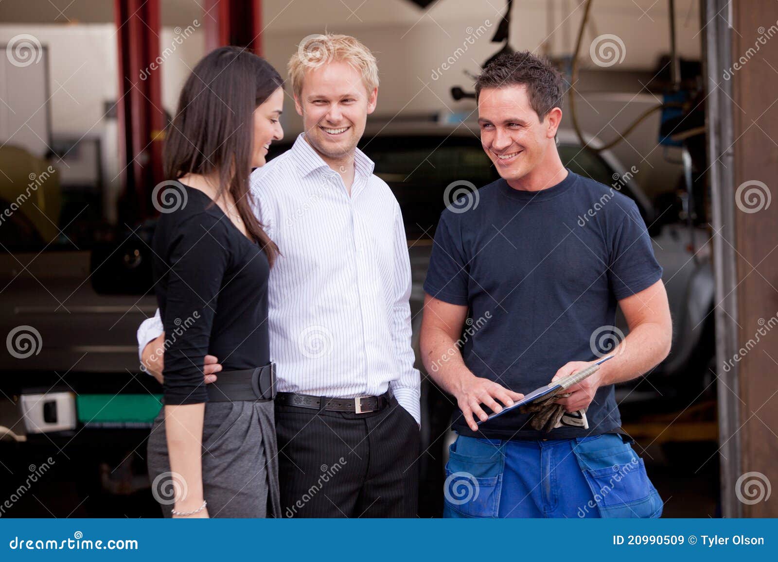 Mechanic with Satisfied Customer Stock Image - Image of husband, repair ...