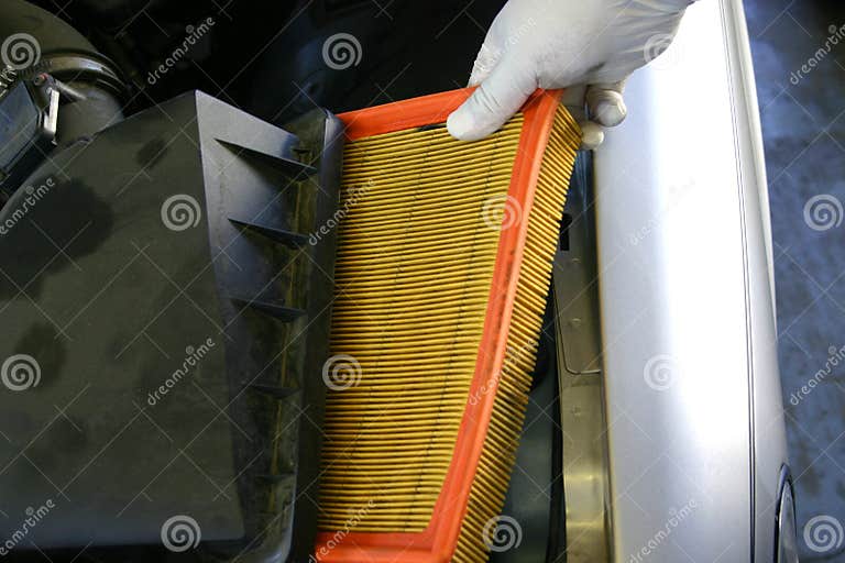 Mechanic Servicing Air Filter Stock Image - Image of auto, gloves: 1267245