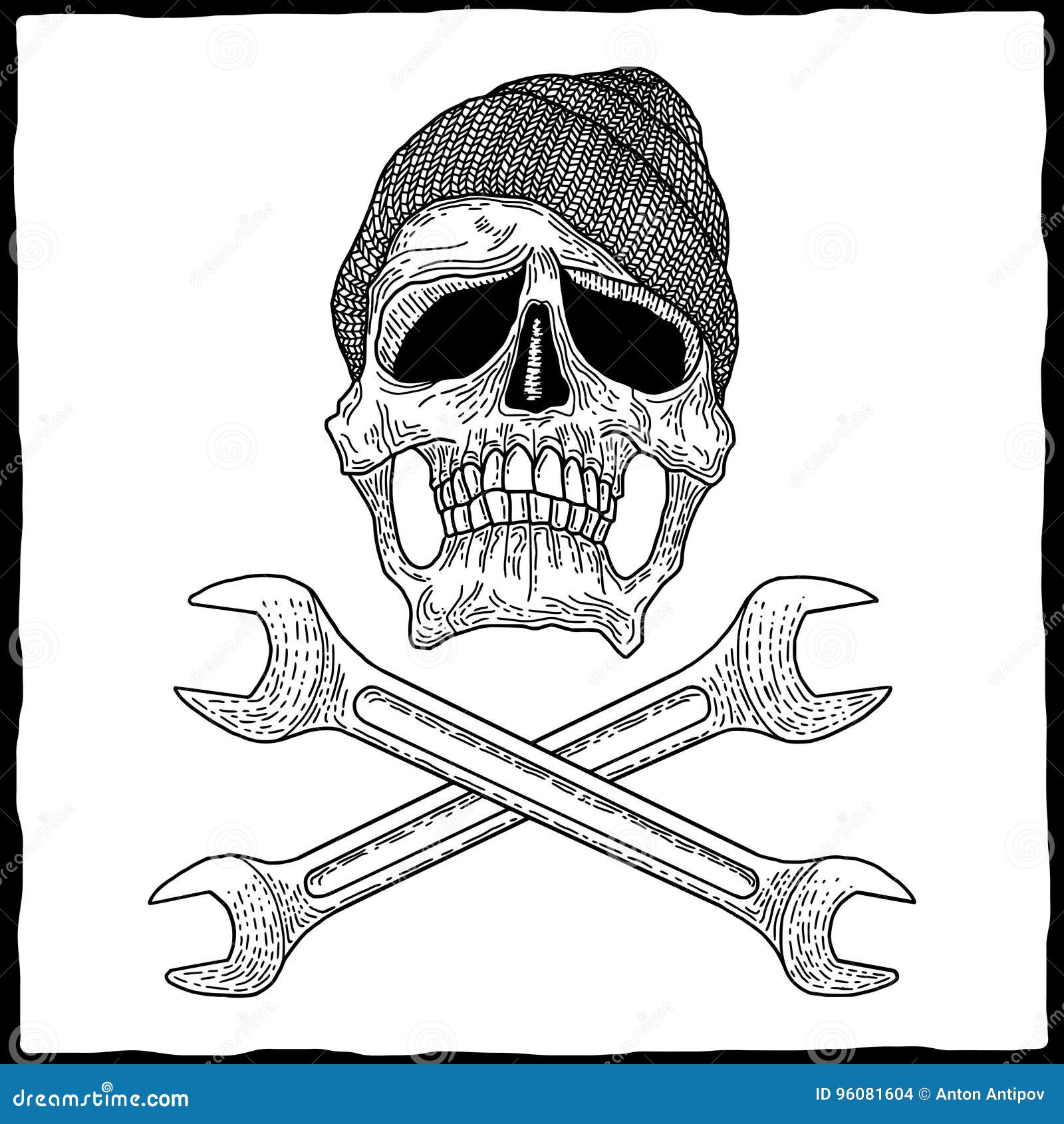 Mechanic Skull Poster stock vector. Illustration of motor - 96081604