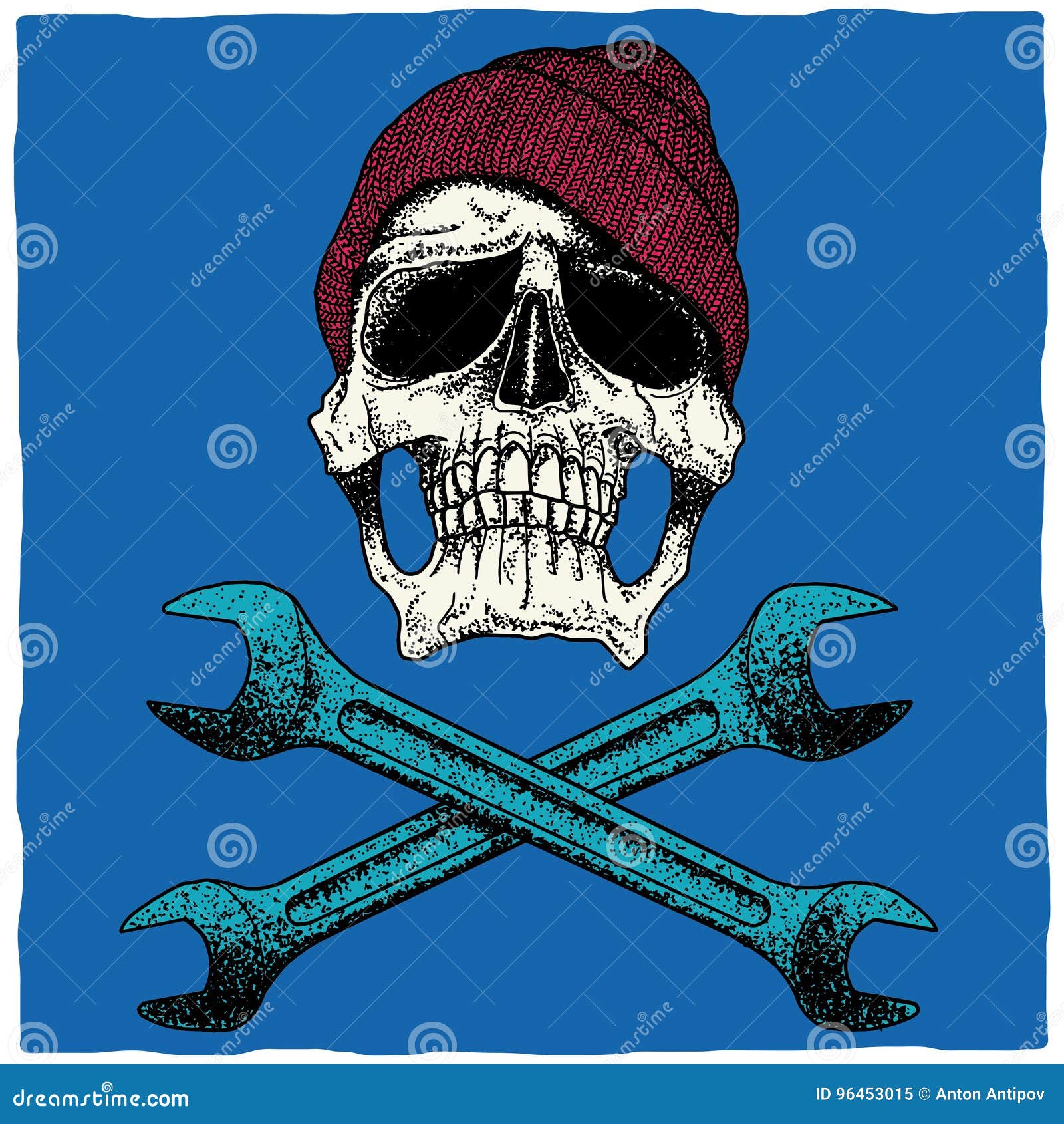 Mechanic Skull Poster stock vector. Illustration of face - 96453015