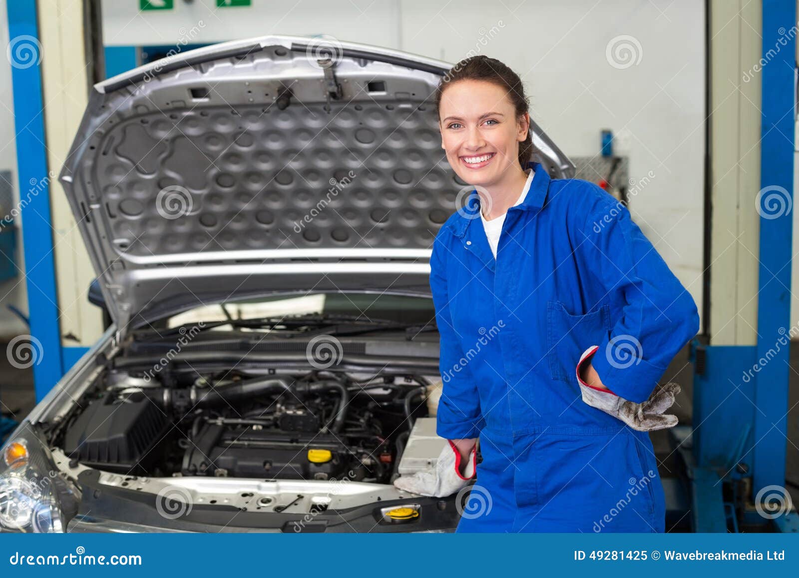 Mechanic Smiling at the Camera Stock Image - Image of bonnet, work ...