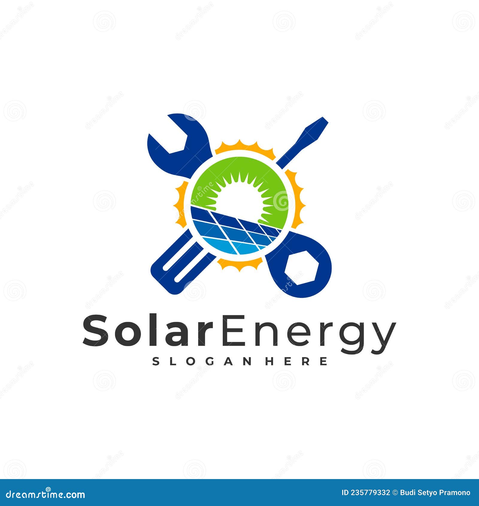 Mechanic Solar Logo Vector Template, Creative Solar Panel Energy Logo ...