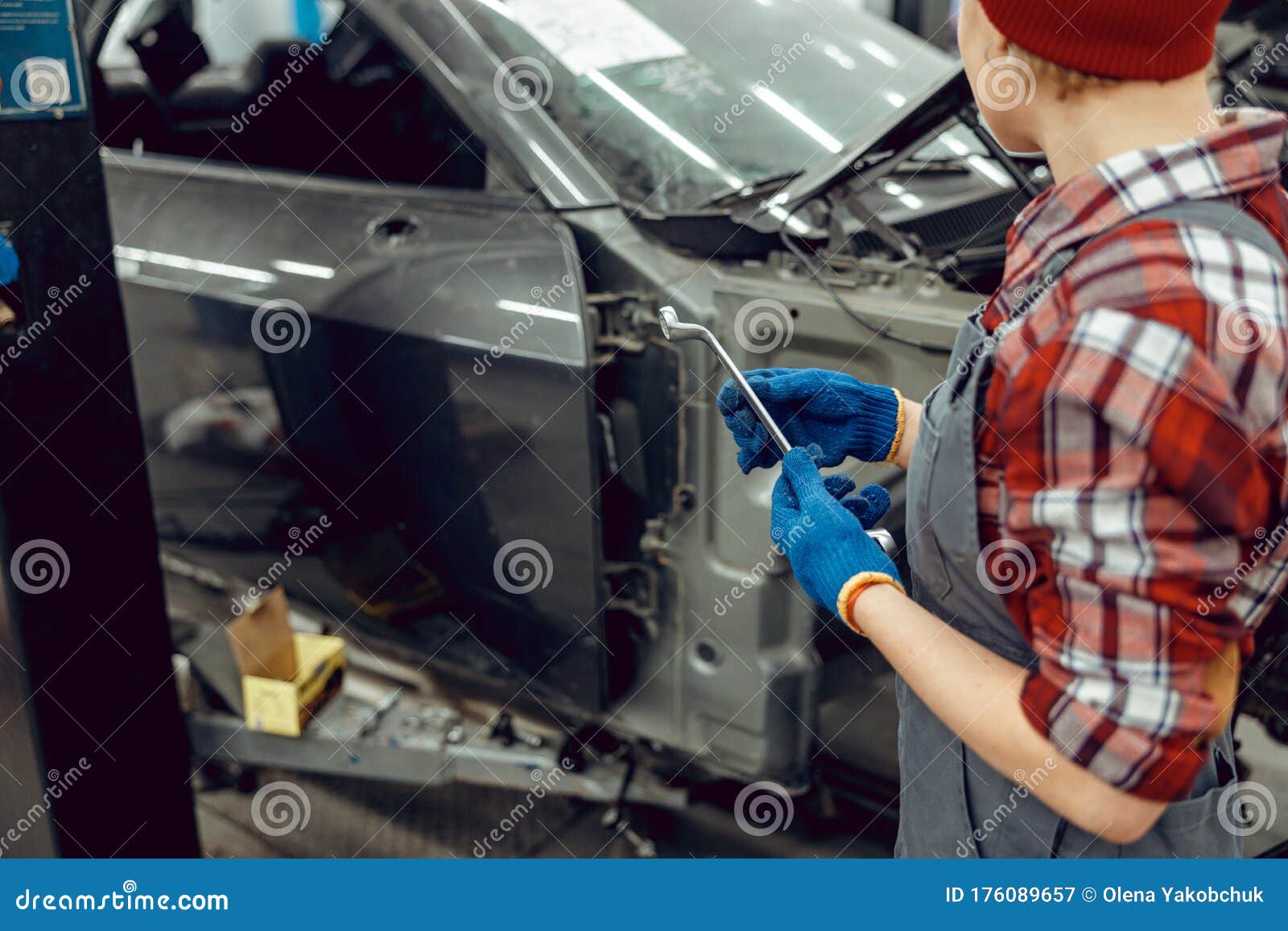 Mechanic Standing in Front of a Car Stock Image - Image of vehicle ...