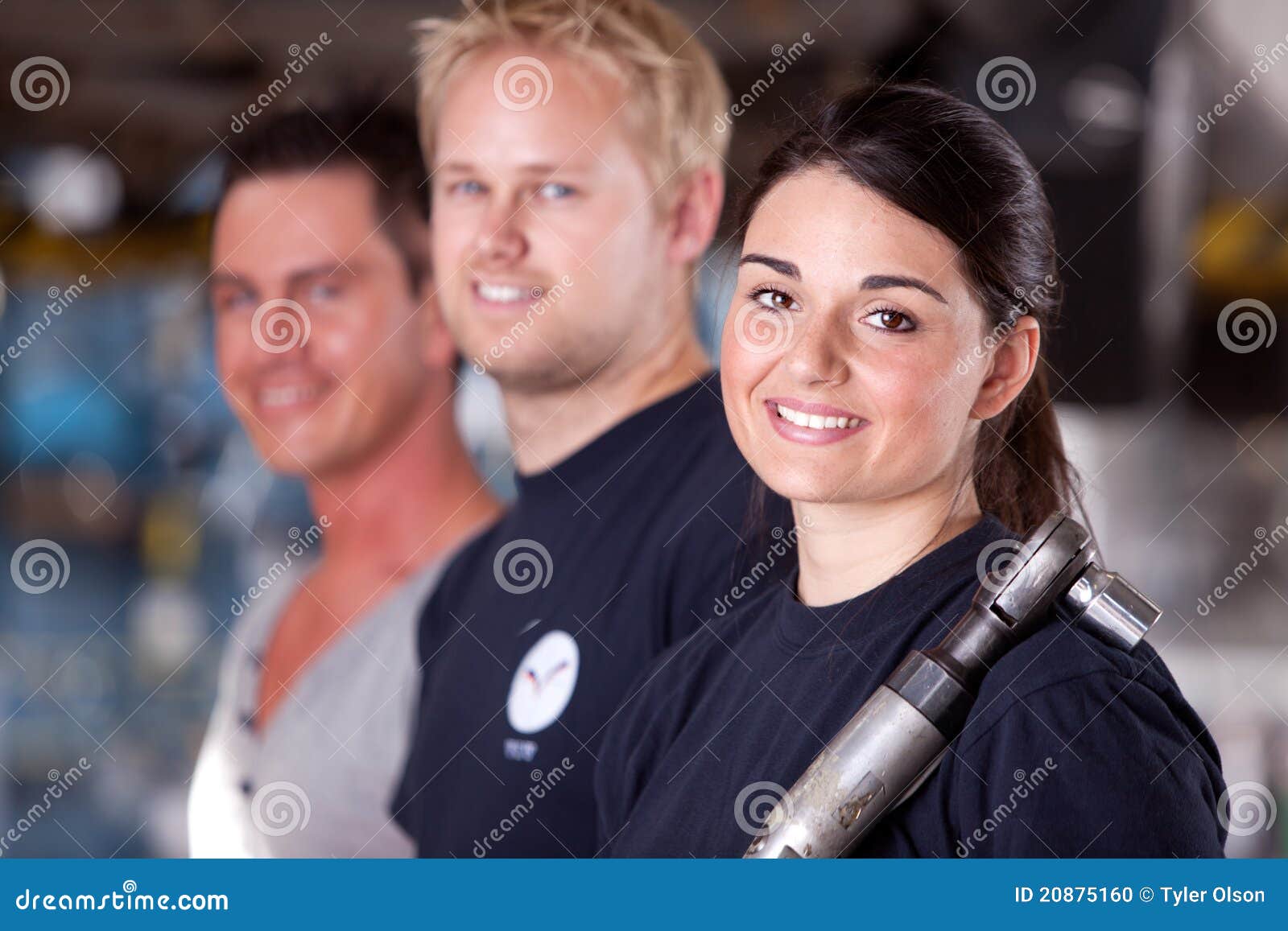 Mechanic Team with Woman stock photo. Image of expertise - 20875160