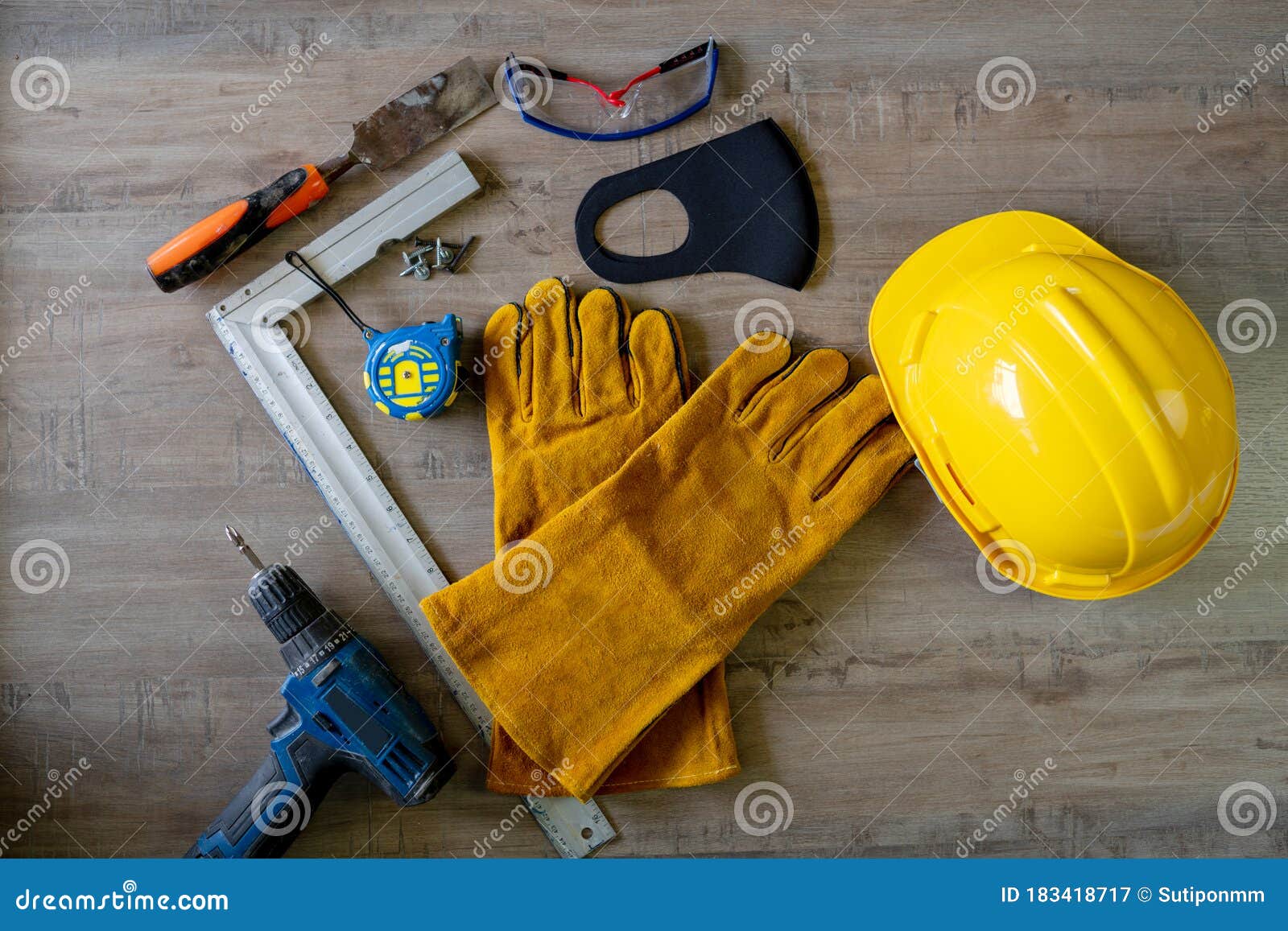 Mechanic Tool Equipment Top View on the Desk Stock Image - Image of ...
