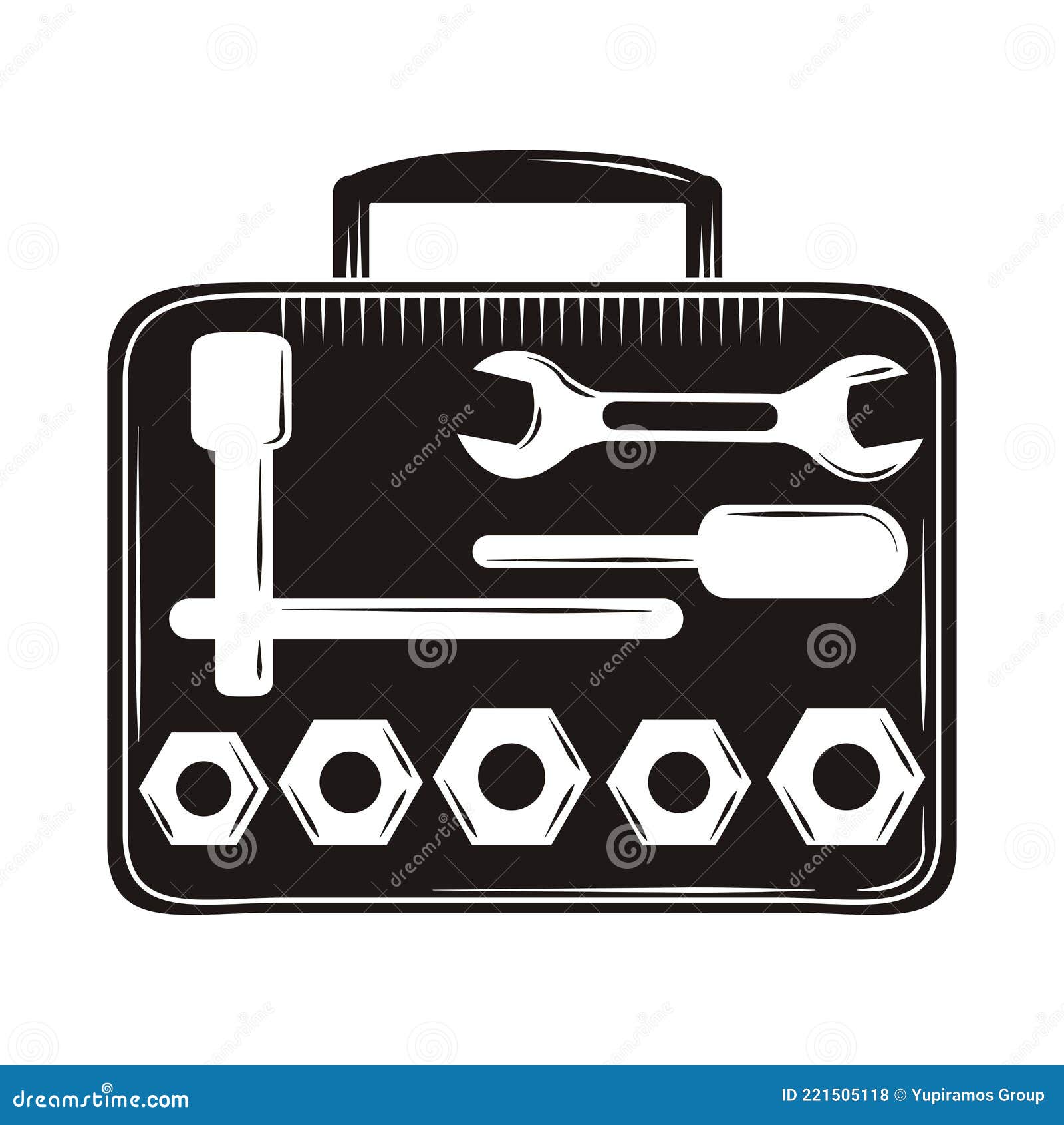 Mechanic tools box stock vector. Illustration of garage - 221505118
