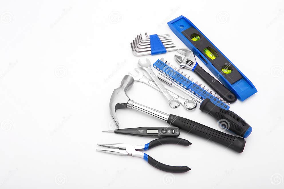 Mechanic Tools Set Isolated on White Background Stock Image - Image of ...
