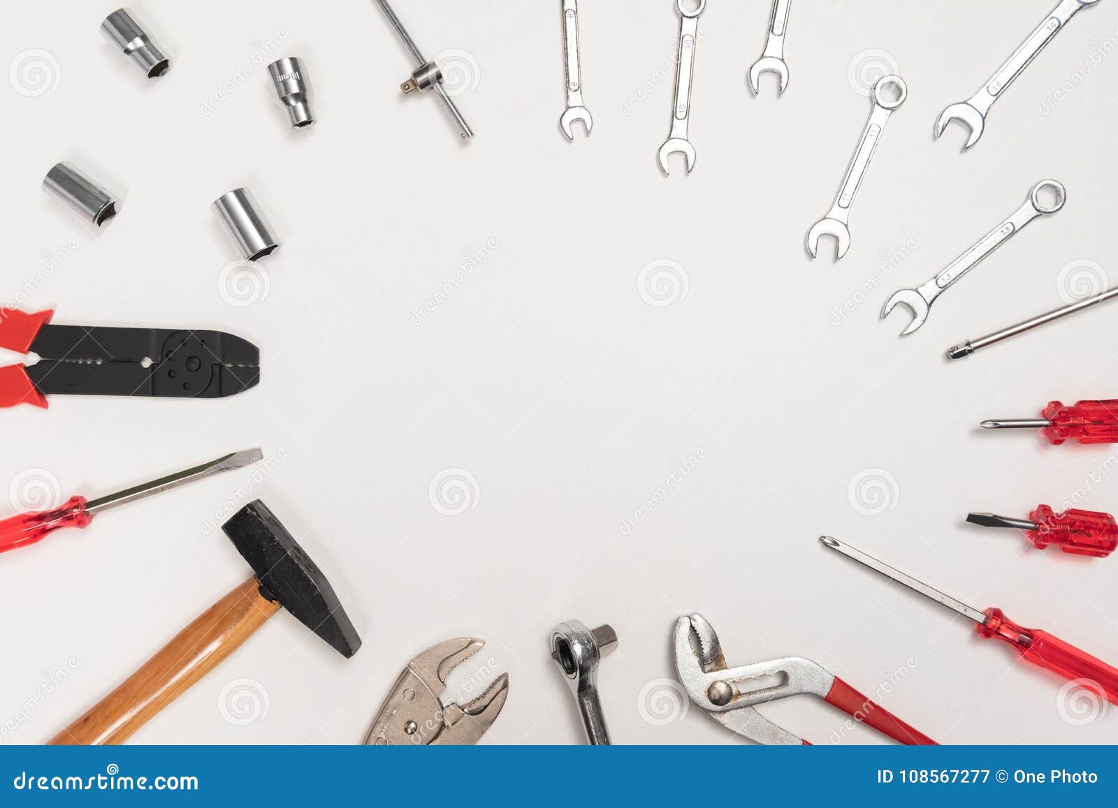 Mechanic Tools Set Many Work To Working Tools Stock Image - Image of ...