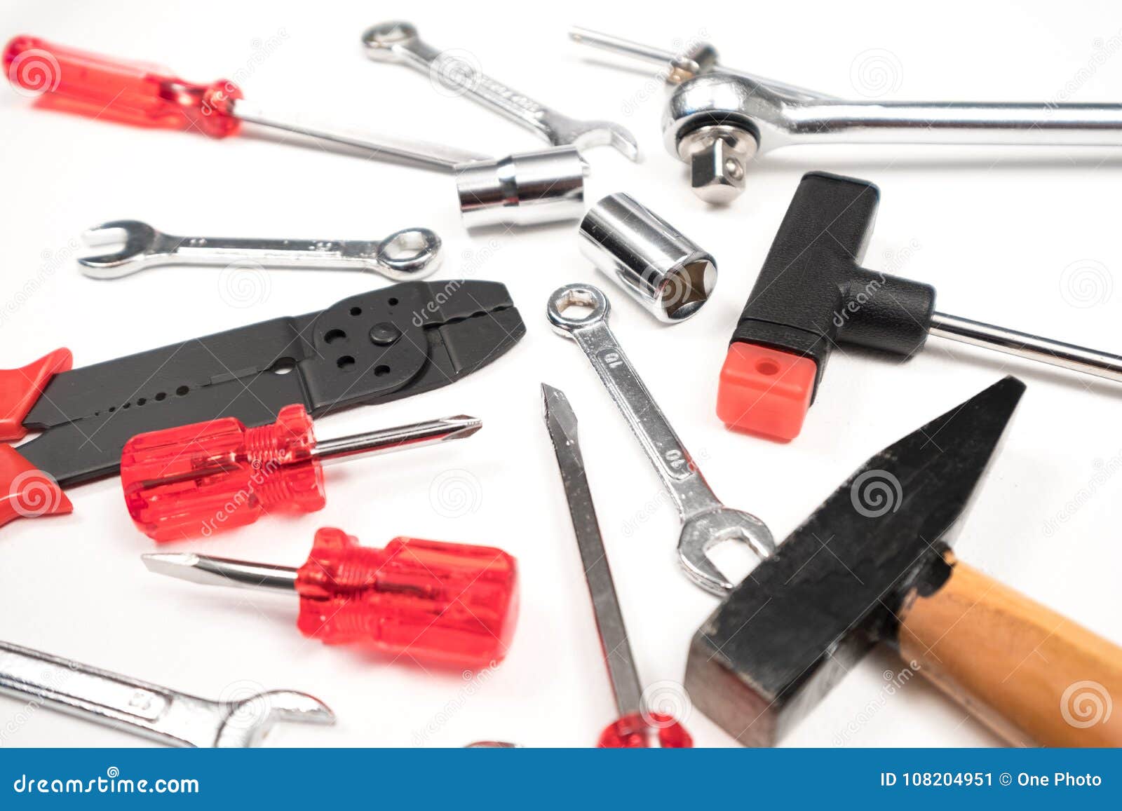 Mechanic Tools Set Many Work To Working Tools Stock Image - Image of ...