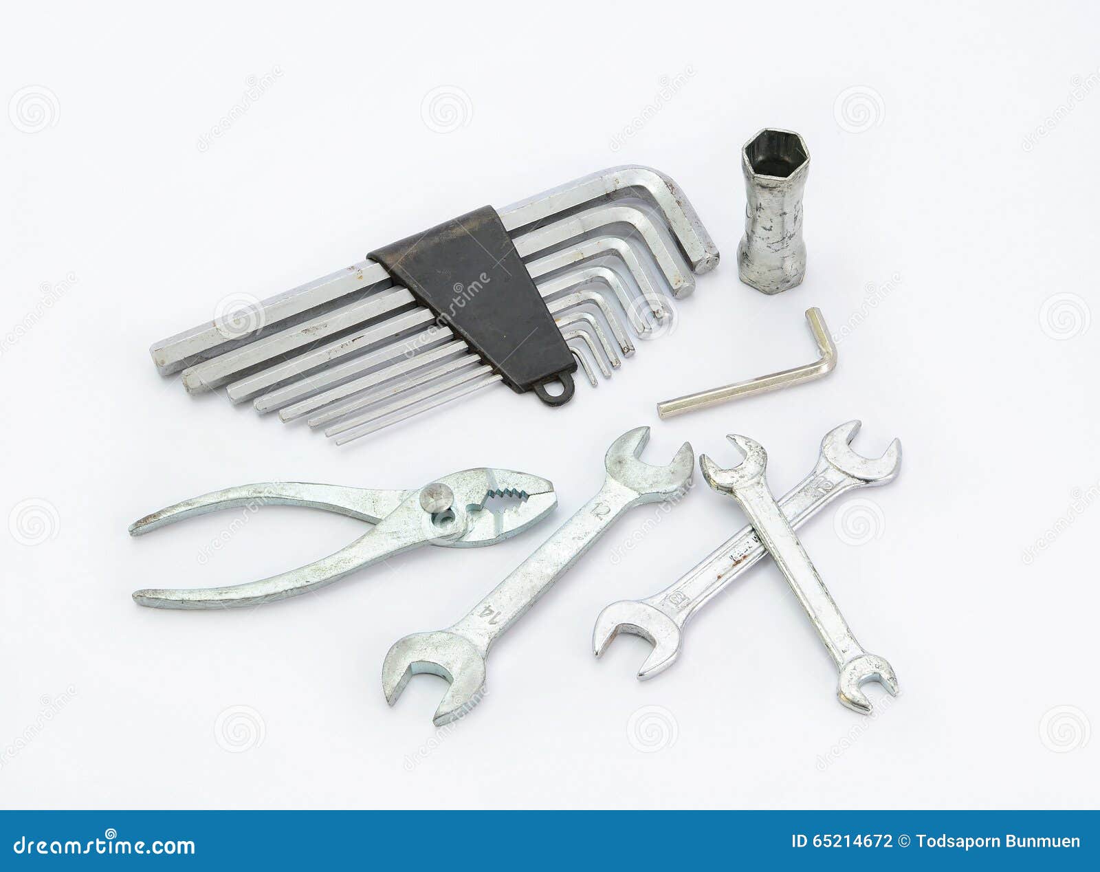 Mechanic Tools on White Background Stock Photo - Image of hand ...