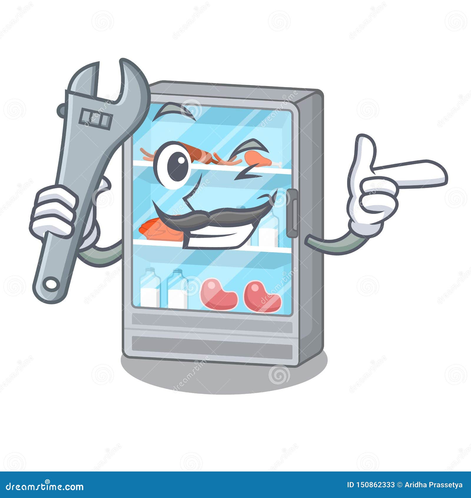 Mechanic Toy Refrigerator in on Cartoon Shape Stock Vector ...