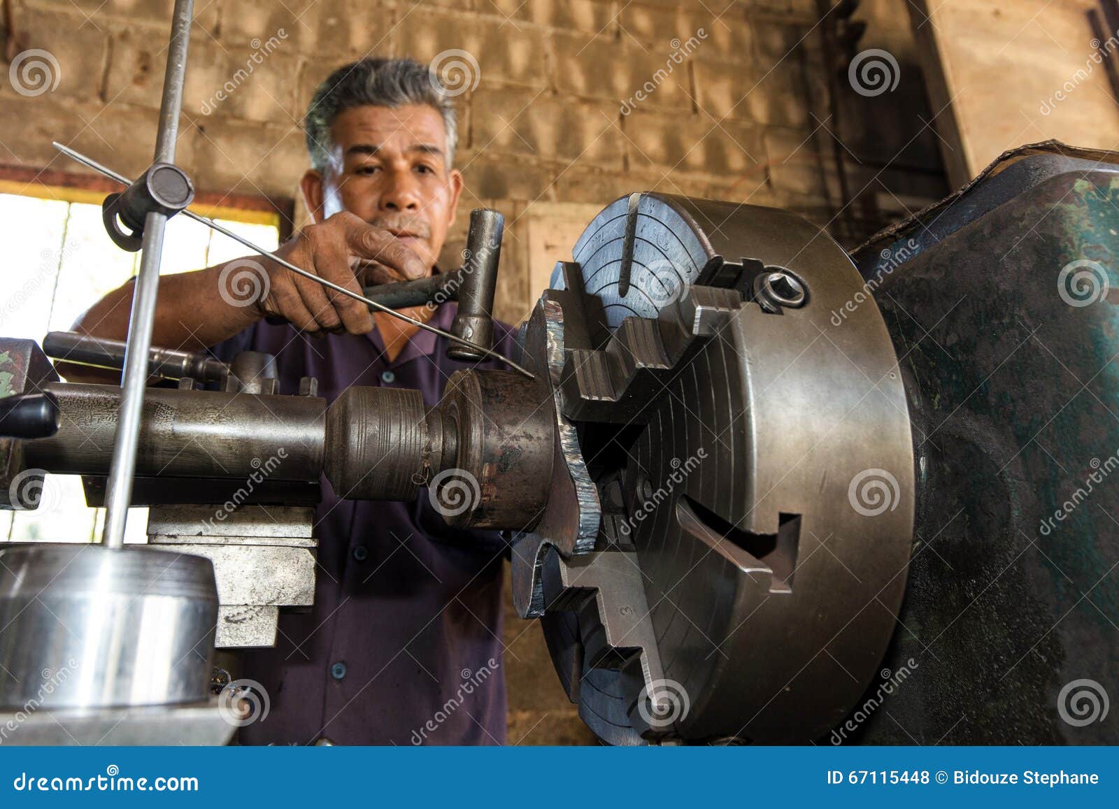Mechanic turner working stock photo. Image of mill, iron - 67115448
