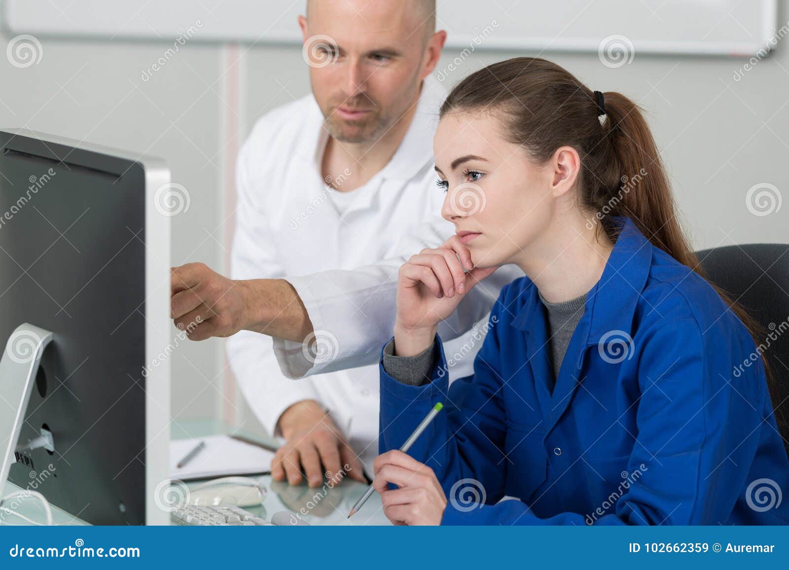 Mechanic Using Computer at Class Stock Image - Image of occupation ...