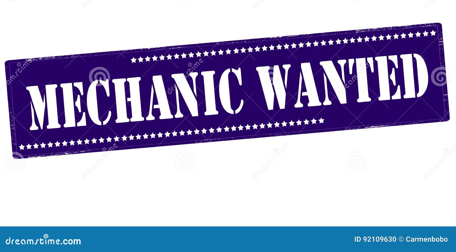 Mechanic wanted stock illustration. Illustration of stamp - 92109630
