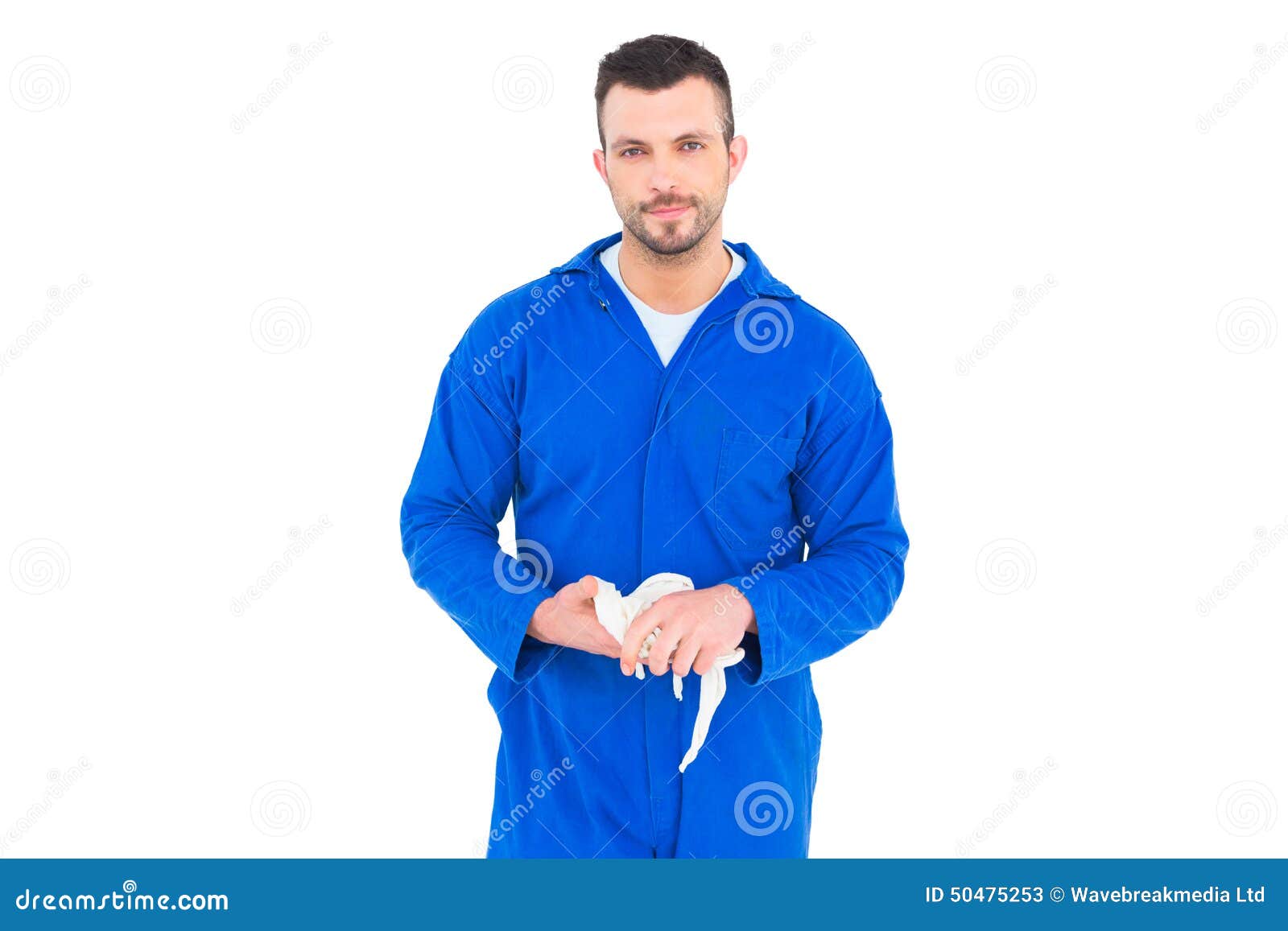 Mechanic Wiping Hands with Cloth Stock Image - Image of engineer ...