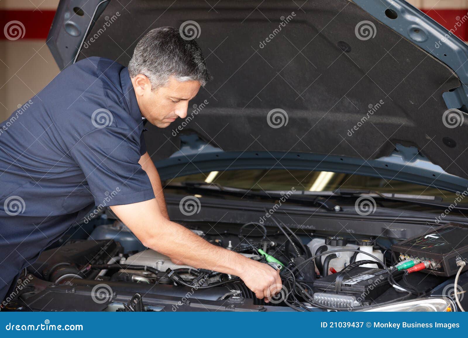 Mechanic at work stock image. Image of bonnet, garage - 21039437