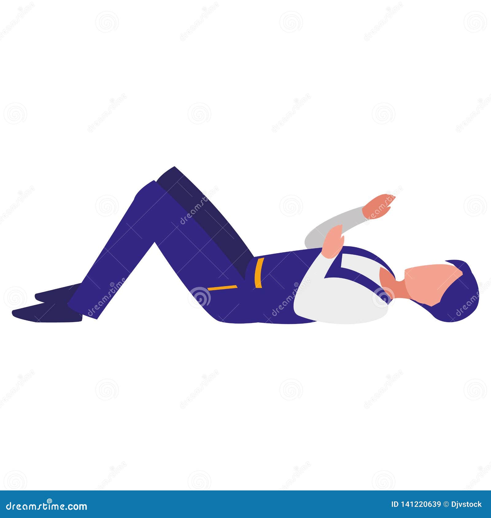 Mechanic Worker Lying Down Working Stock Vector - Illustration of ...