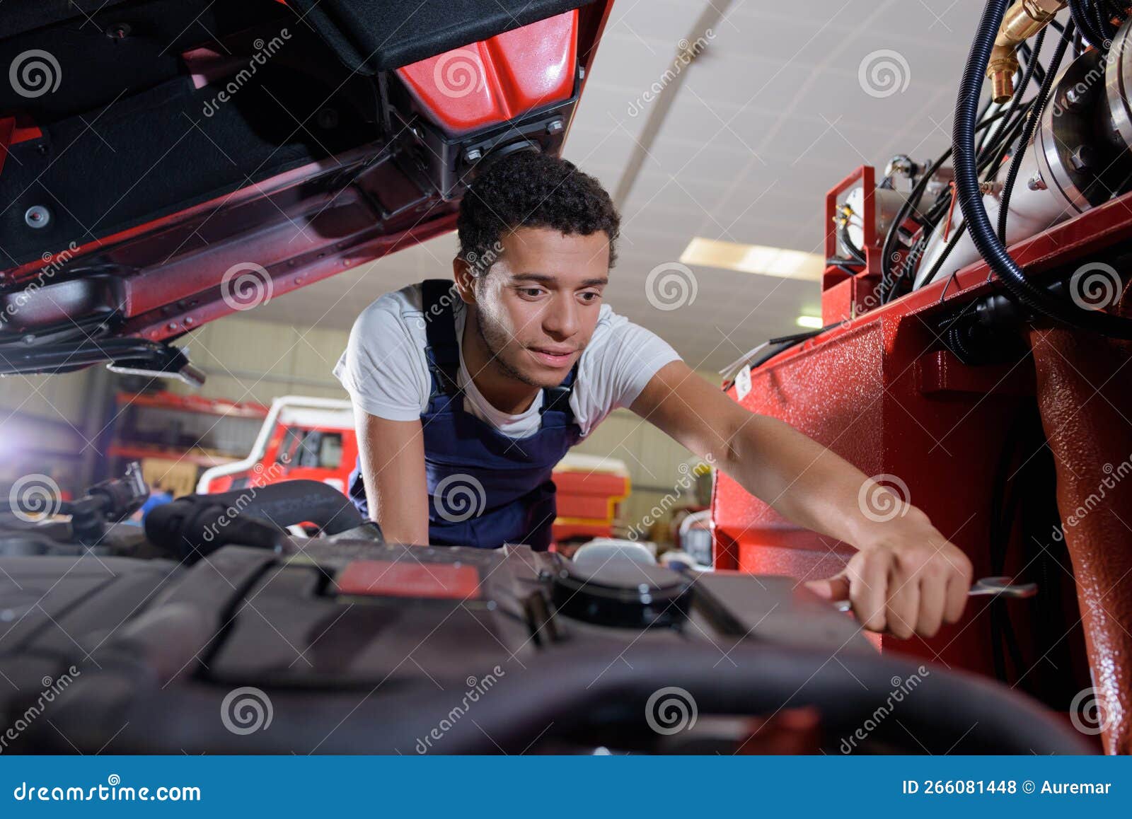 Mechanic Working on Lorry Hub Stock Photo - Image of services, sports ...