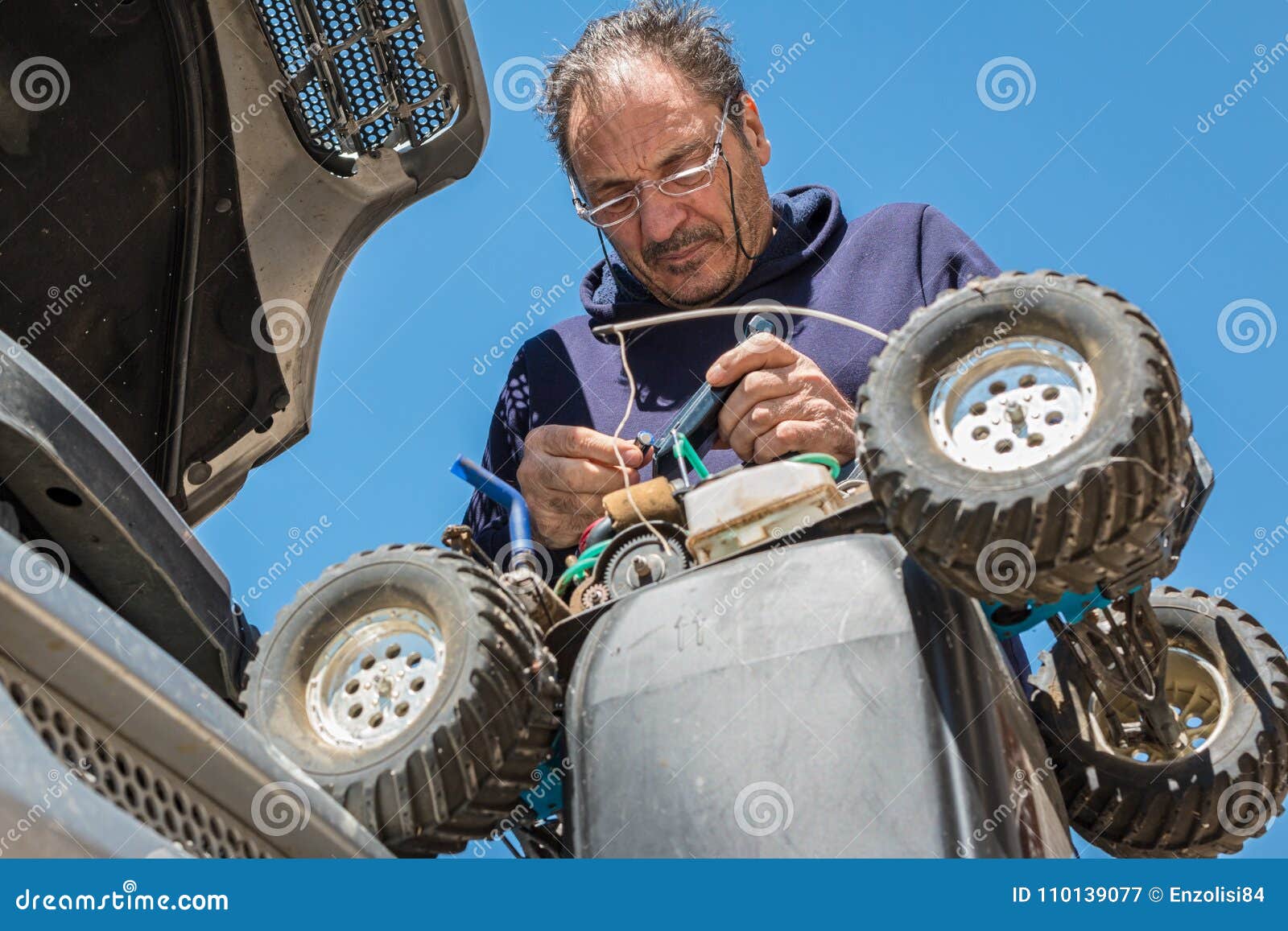 Mechanic Working on a Model Stock Image - Image of equipment ...