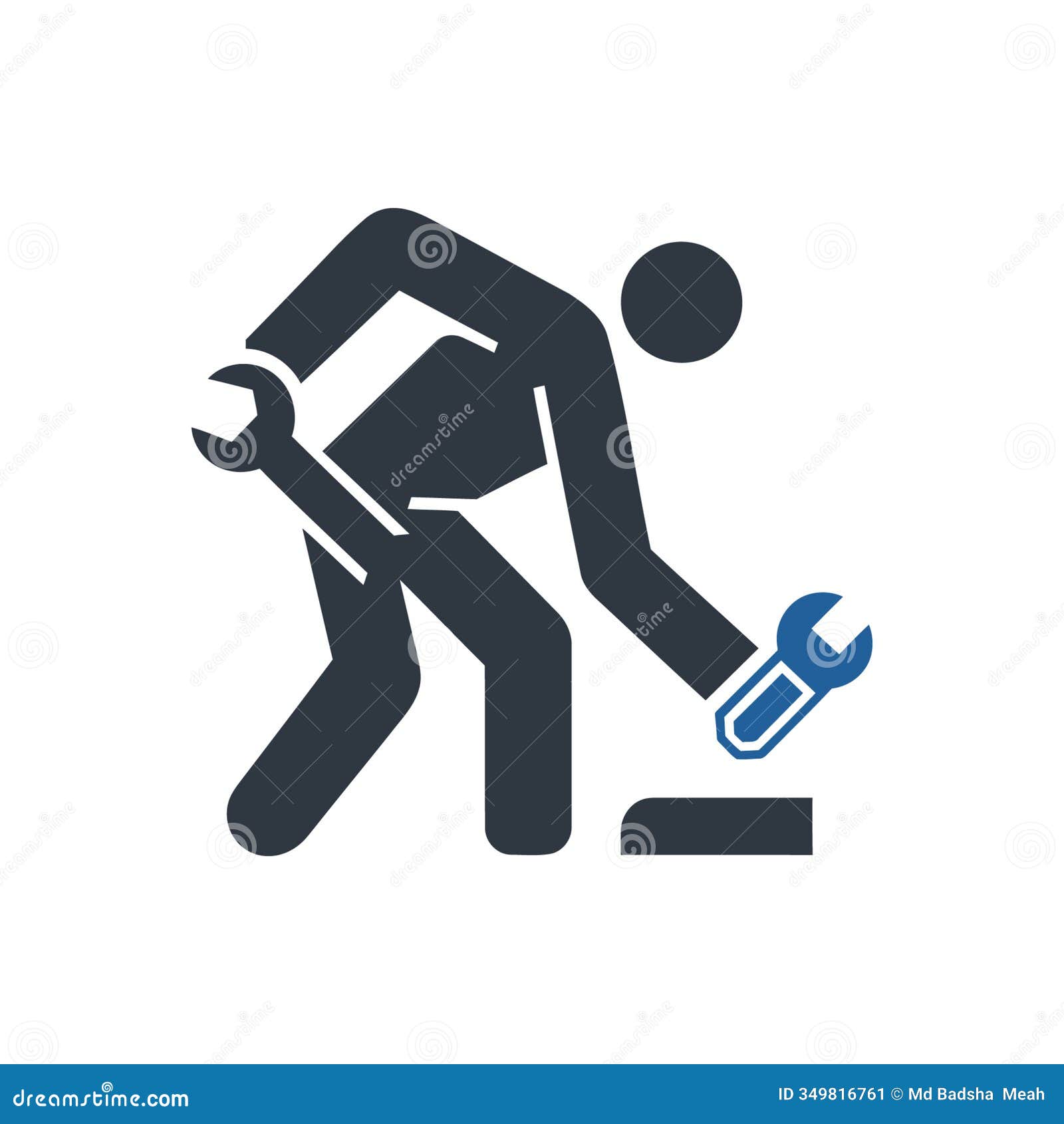 Mechanic Working Tools Icon Stock Vector - Illustration of sign, fixing ...