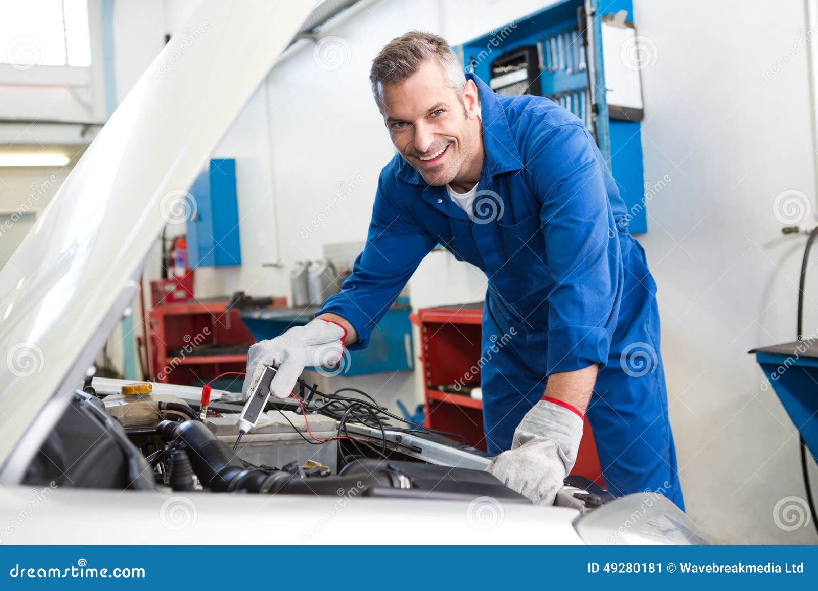 Mechanic Working Under the Hood Stock Image - Image of fixing ...