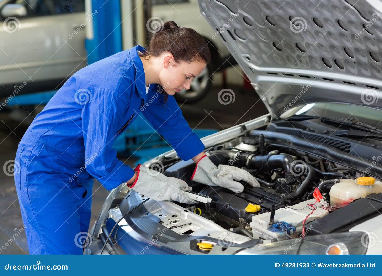 Mechanic Working Under the Hood Stock Image - Image of person, bonnet ...
