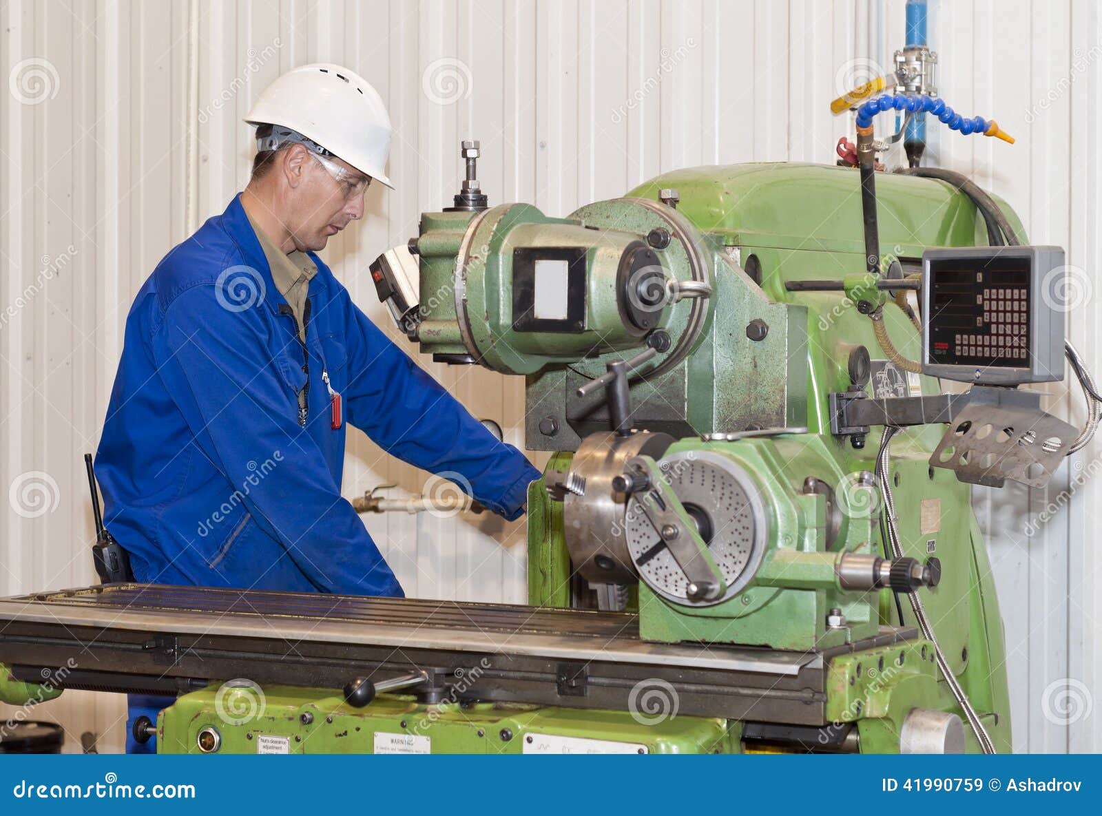 The Mechanic Works at the Lathe Stock Image - Image of mechanician ...