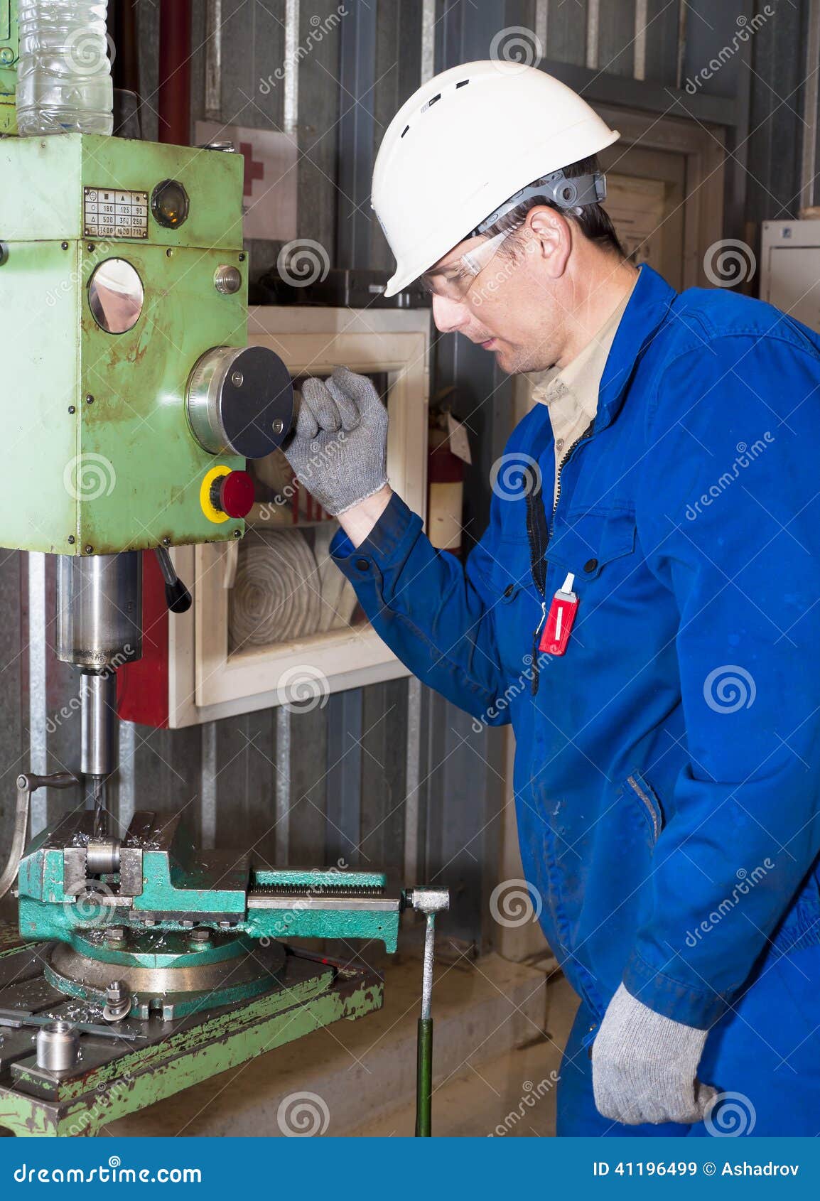 The Mechanic Works at the Machine Stock Image - Image of metal ...