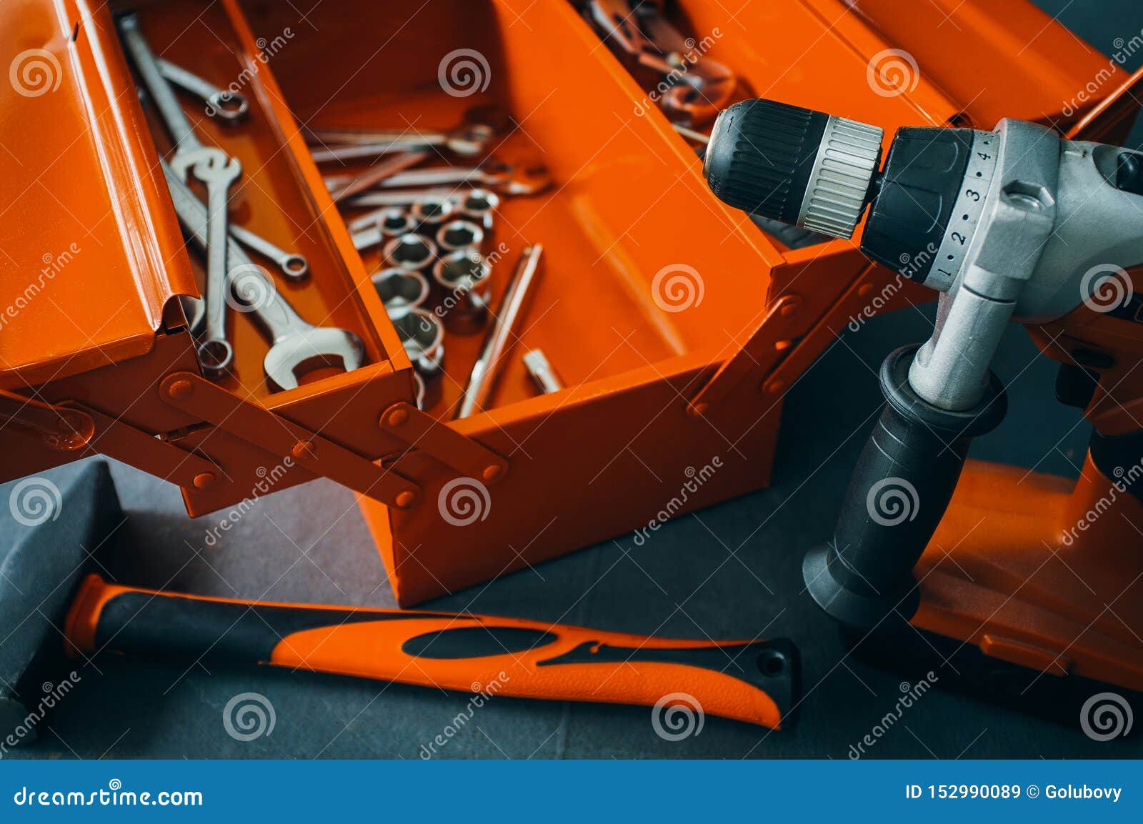 Mechanic Workshop Toolbox Wrench Instruments Stock Image - Image of ...
