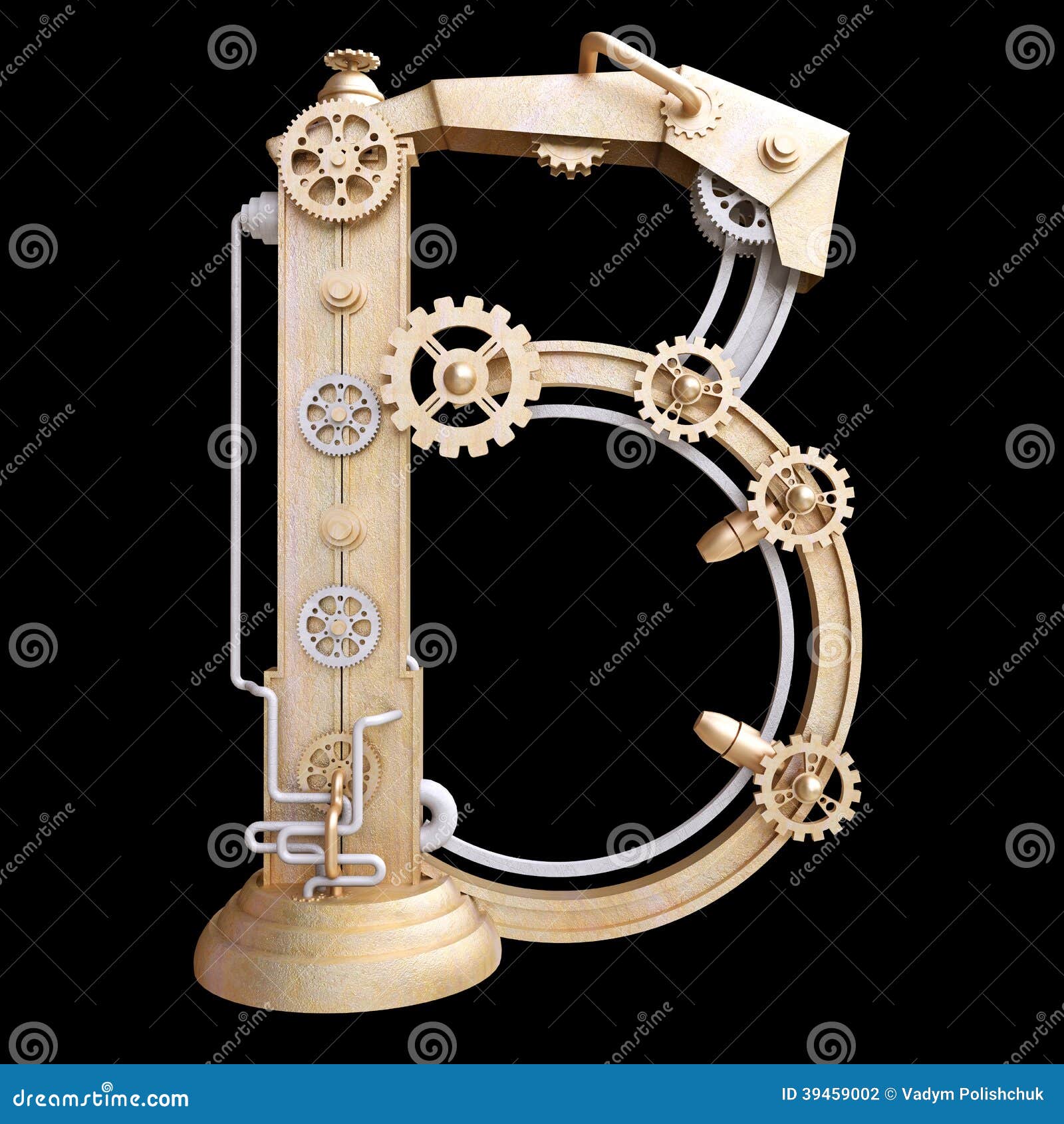 Mechanical Alphabet Made from Iron. Stock Illustration - Illustration ...