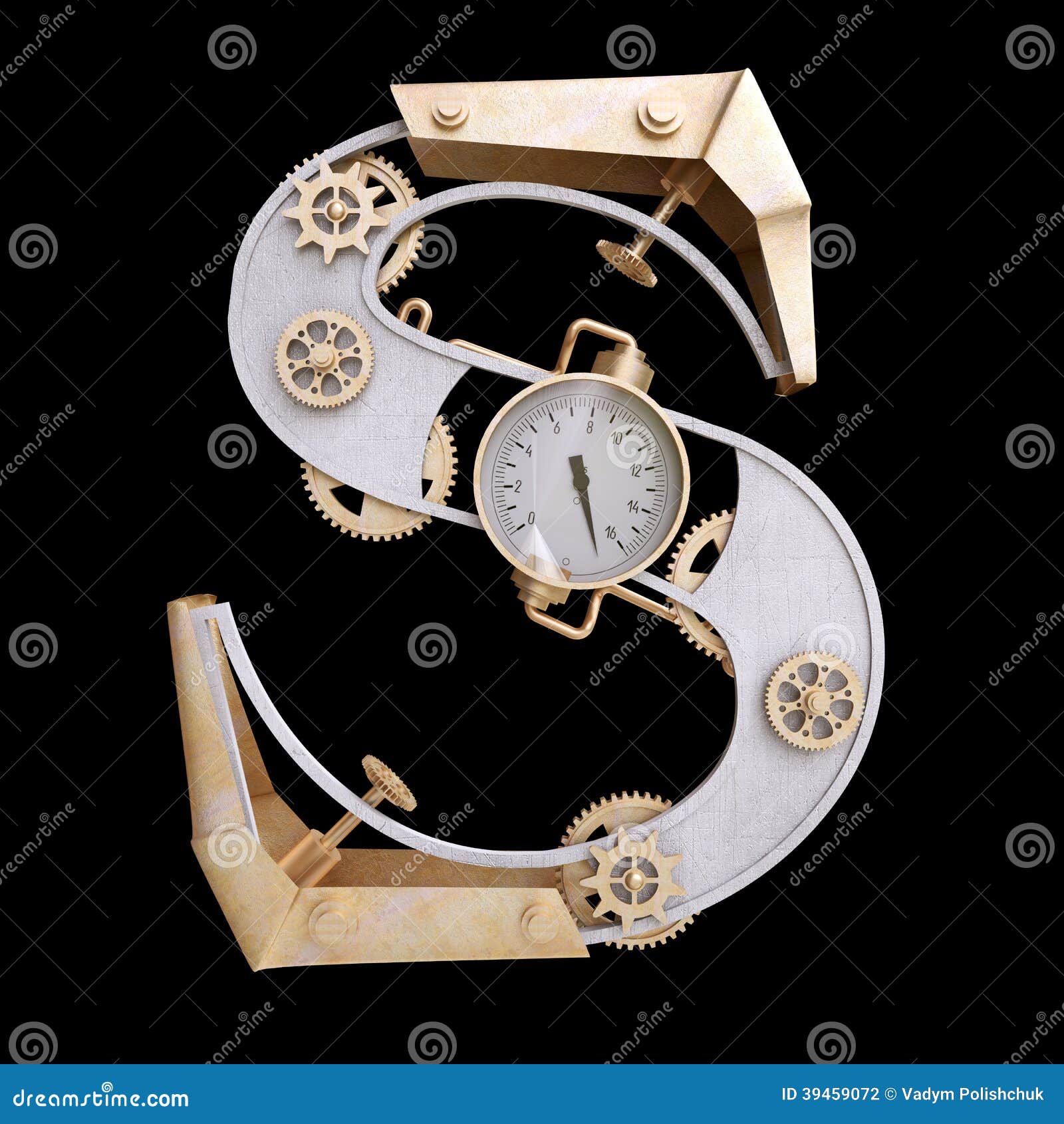 Mechanical Alphabet Made from Iron. Stock Illustration - Illustration ...